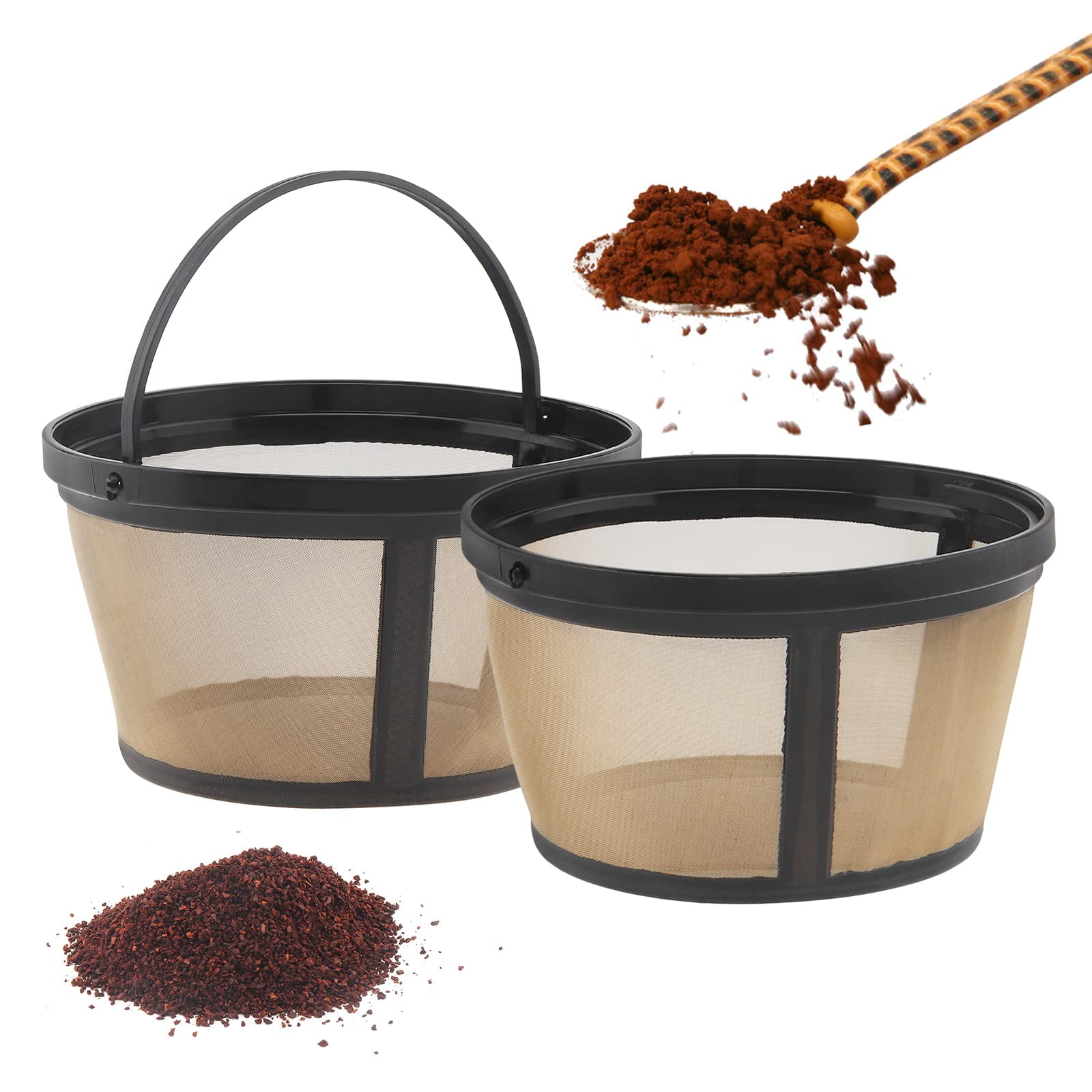 Reusable Coffee Filter Basket, 2 Pack Basket Coffee Filters 8-12 Cup ...