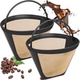 Sentryse Reusable Coffee Filter, GTF-4 Cone Shape, Stainless Steel, 2 ...