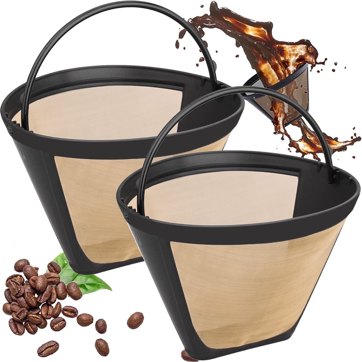 Reusable Coffee Filter, GTF-4 Gold Tone Filter, Replacement Cone Coffee ...