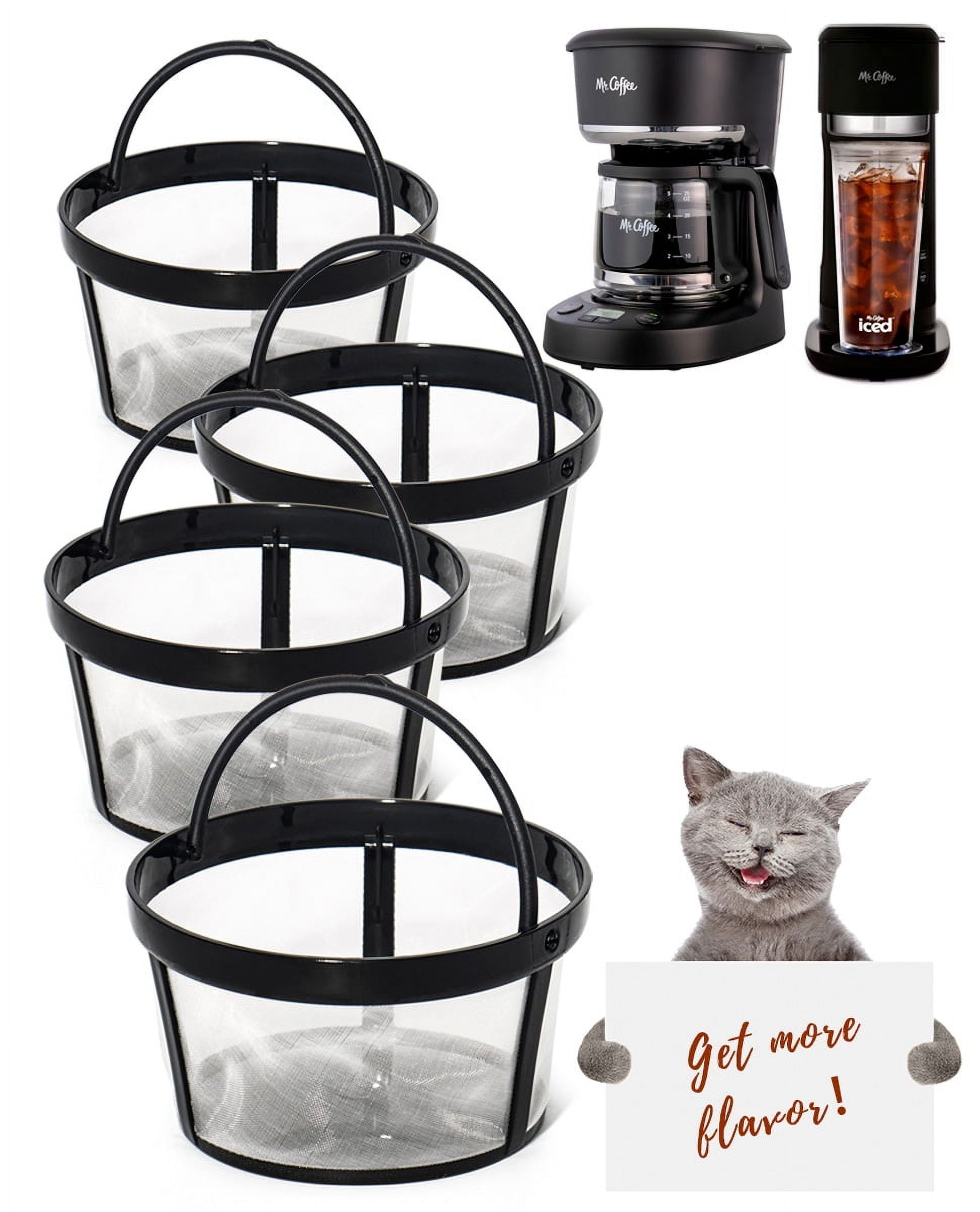 Reusable Coffee Filters, 4 Packs for 5 Cup Coffee Filter Nylon Material ...
