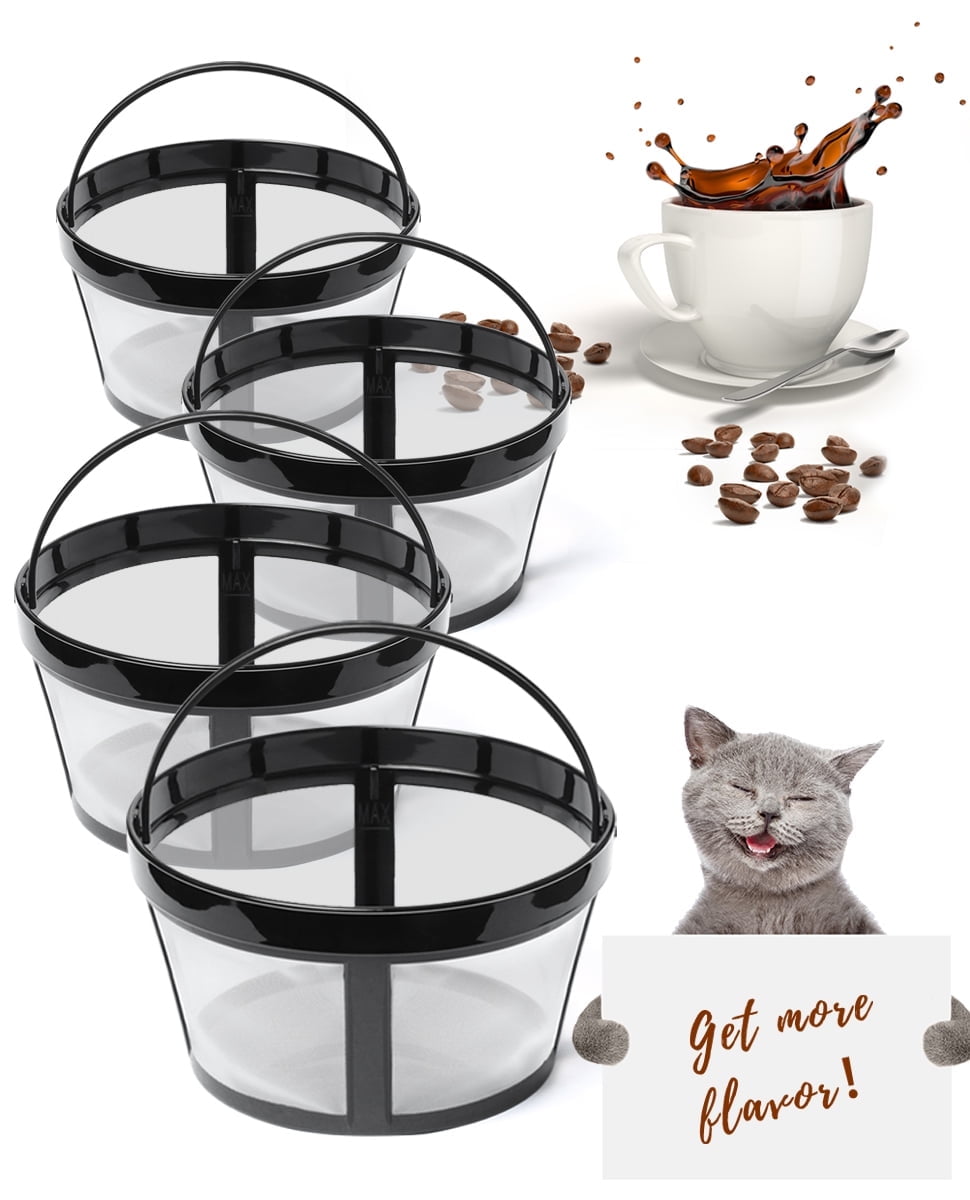 Reusable Coffee Filters, 4 Packs for 8-12 Cup Coffee Filter Nylon ...