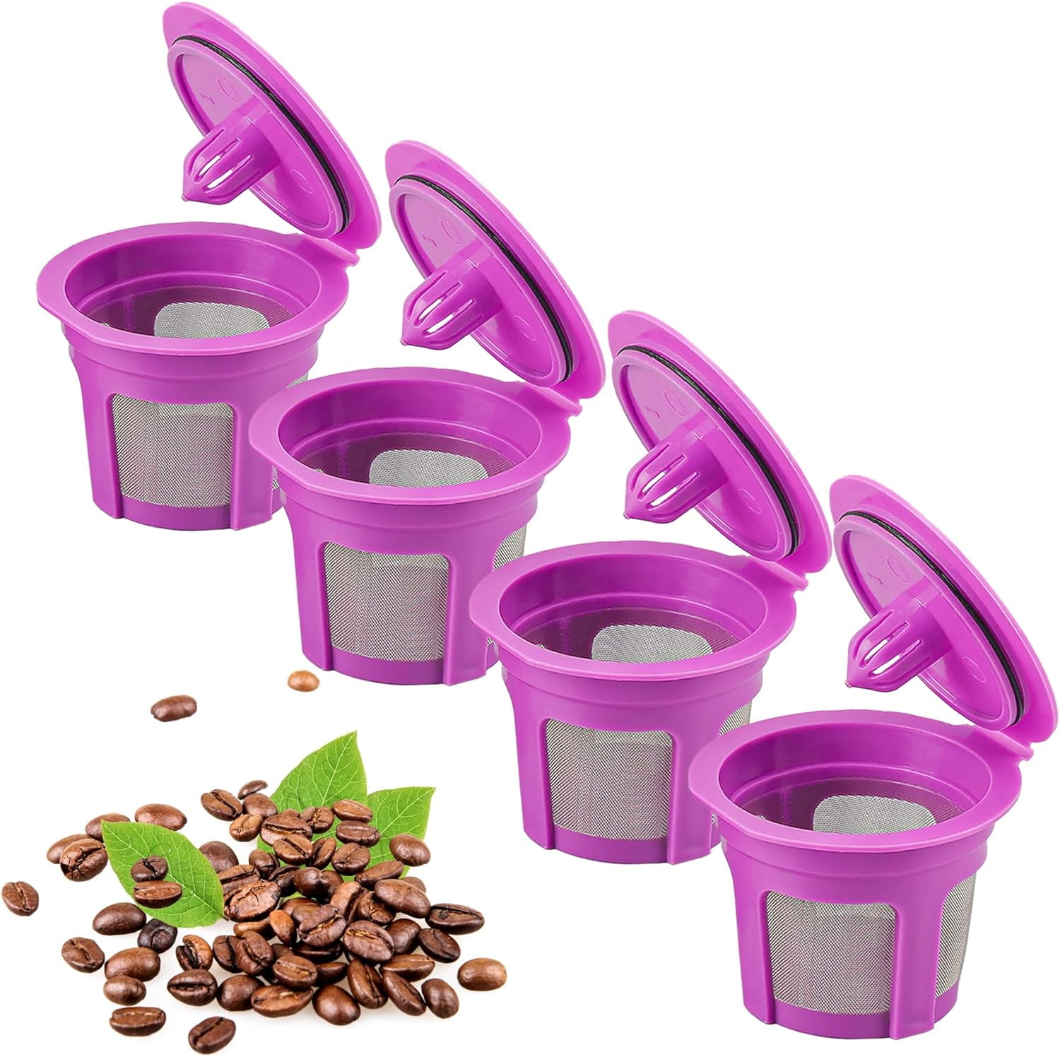 Reusable Coffee Filters For Keurig,4 Pack Coffee Pods Compatible with ...