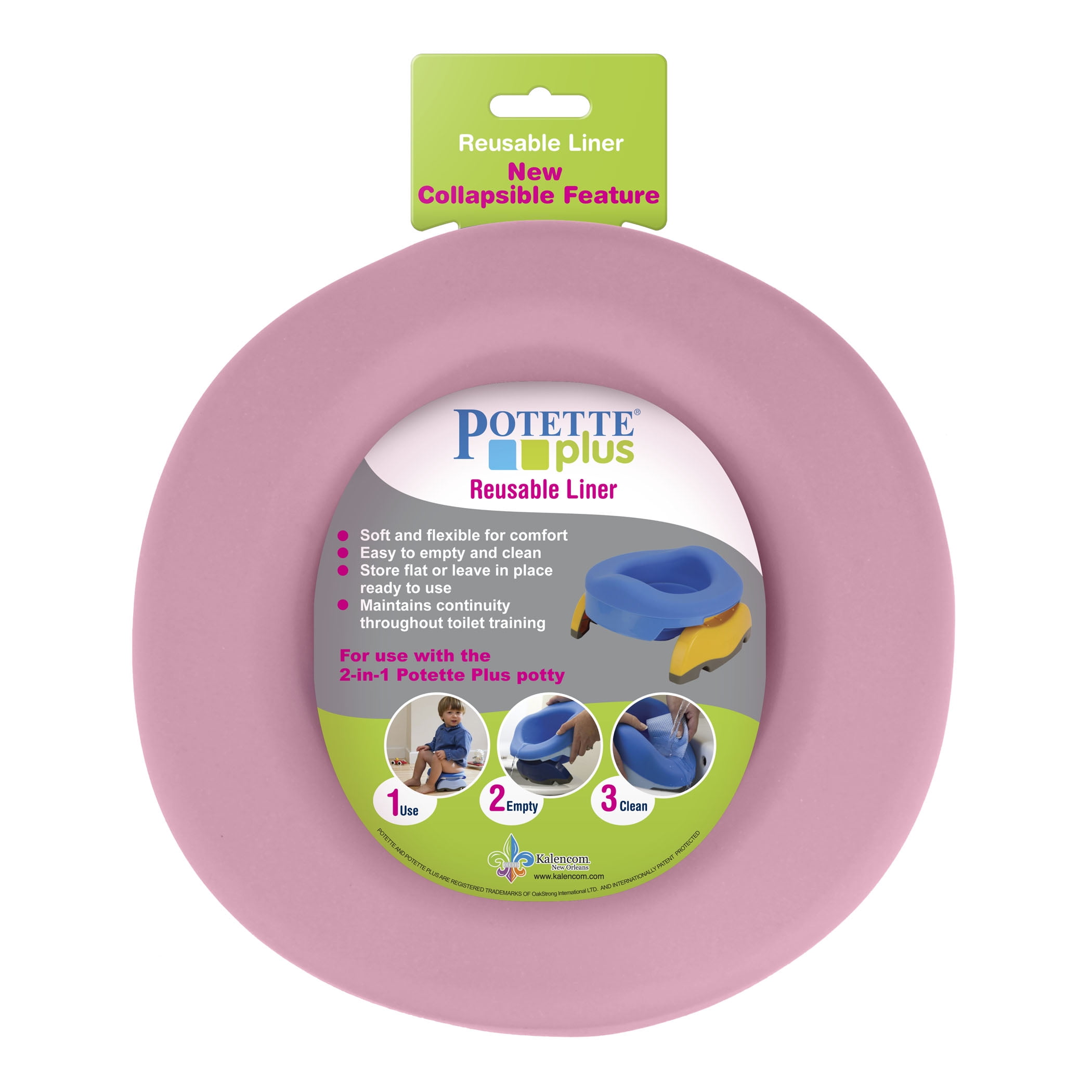 Potette Training Potty Collapsible Reusable Liner - Pink - Walmart.com
