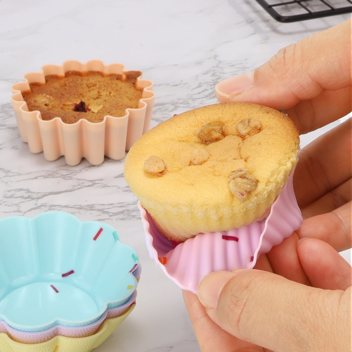 Reusable Colorful and Easy to Clean Silicone Flower Shaped Non-Stick ...