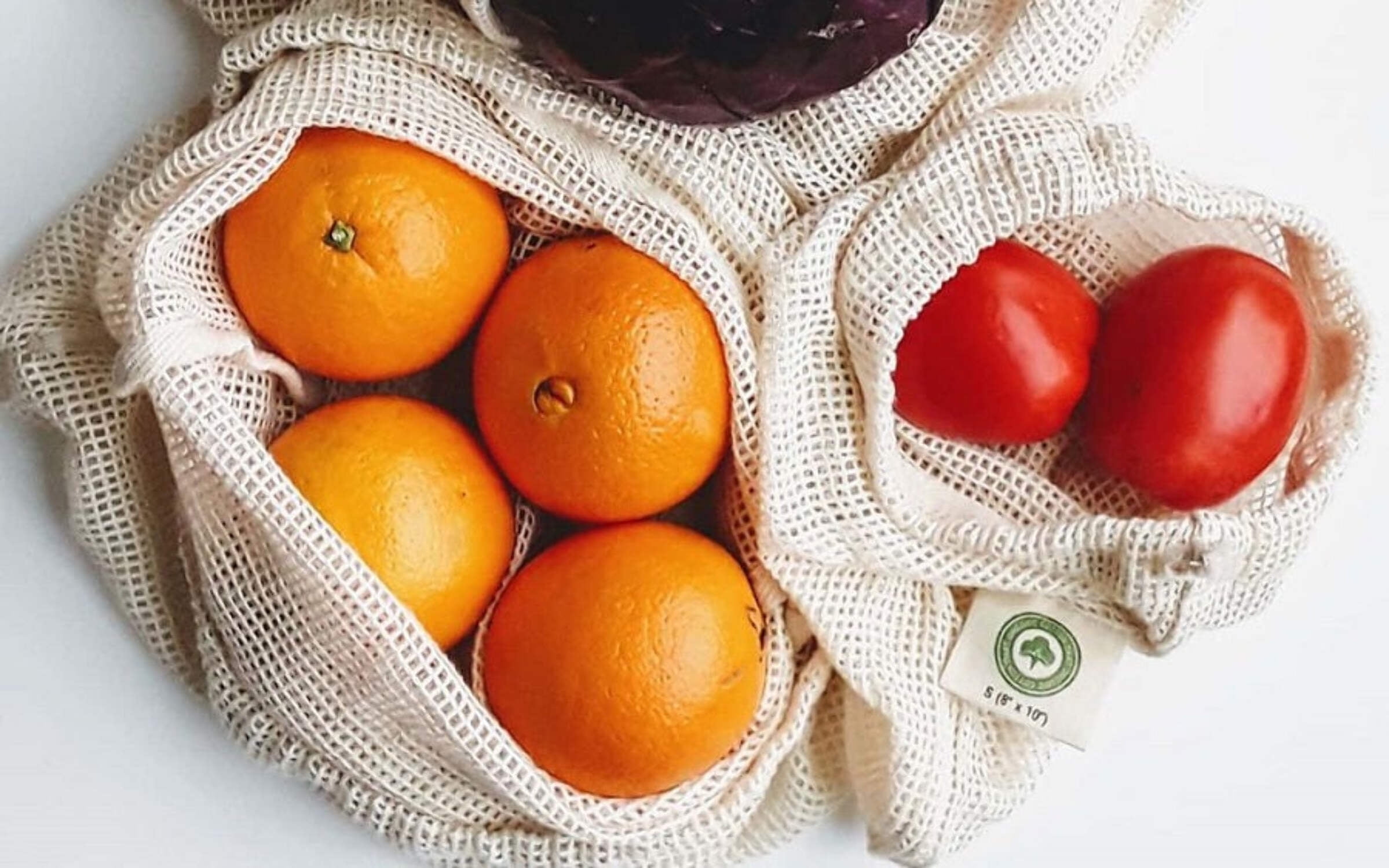 Reusable Cotton Mesh Produce Bags - 100% Organic Cotton, Durable ...