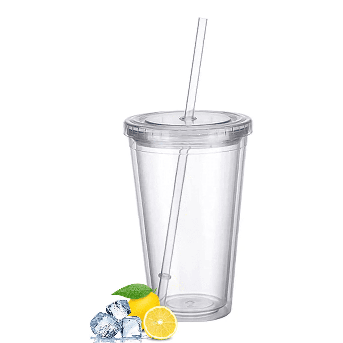 Reusable Cups With Leak Proof Lids And Straws, Double Wall Insulation ...