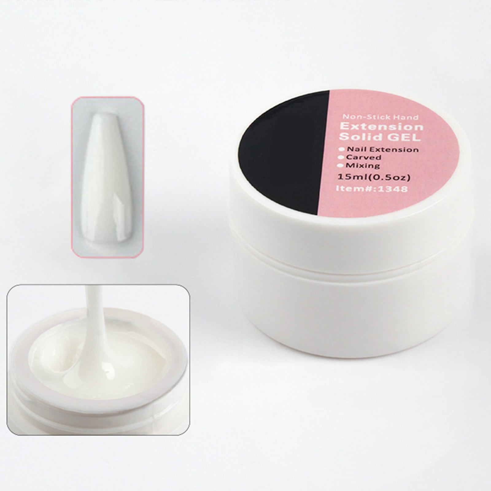 Reusable Cuticle Medium Nail Tips Poly Extension Gel Medium Coffin ...