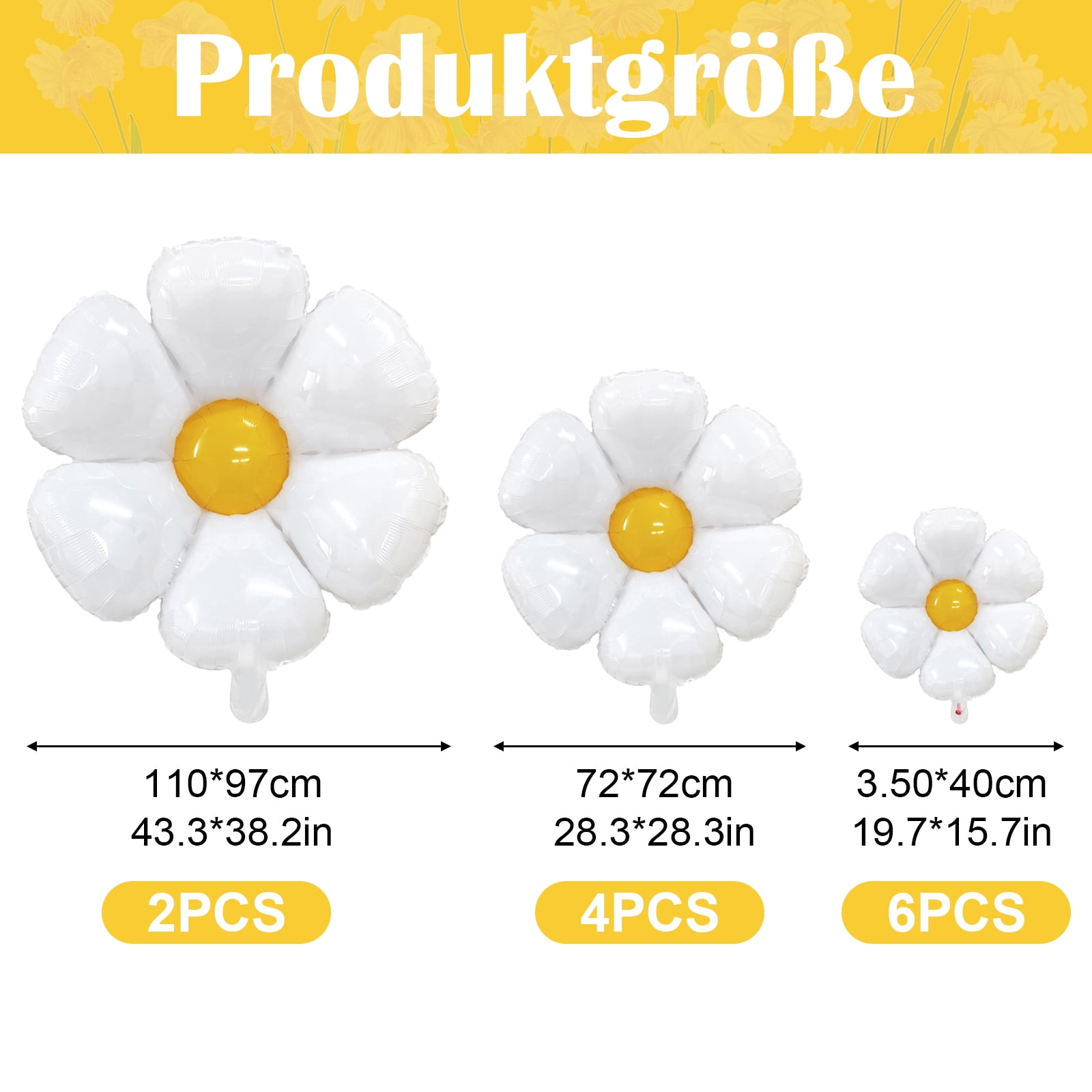 Reusable Daisy Flower Balloons, Non-Toxic Aluminum Foil Balloons ...