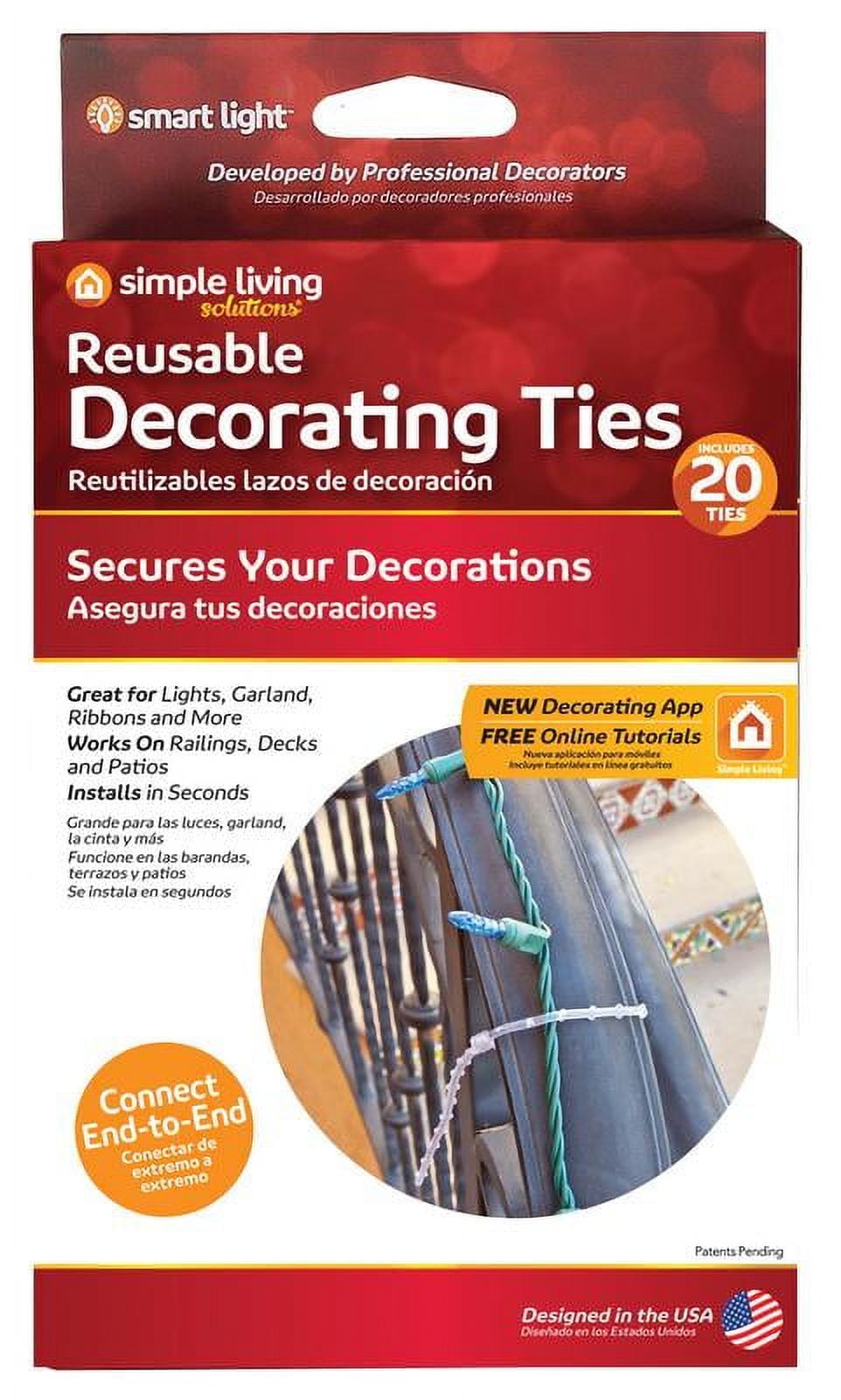 Simple Living Solutions Reusable Decorating Ties, Clear, 11" Adjustable ...
