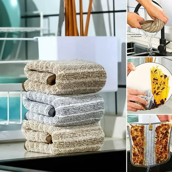 Reusable DishclothJapanese Charcoal Towel Fine Fiber Cloth For Kitchen ...