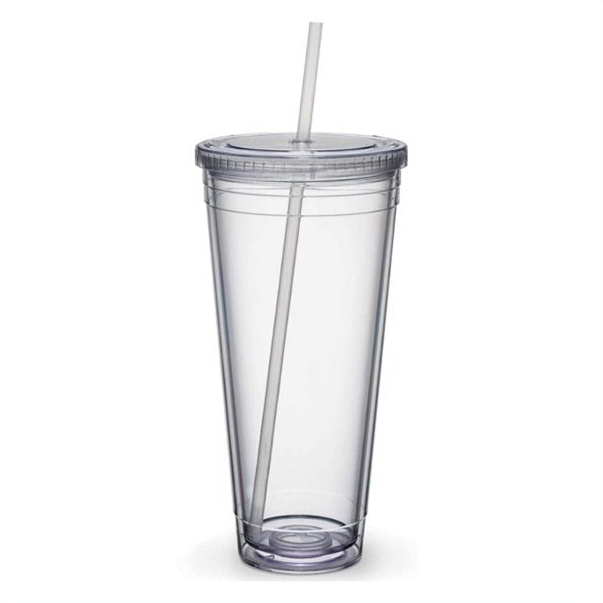 Reusable Double Layer Cup Lids with Reusable Straws Smoothie Coffee ...