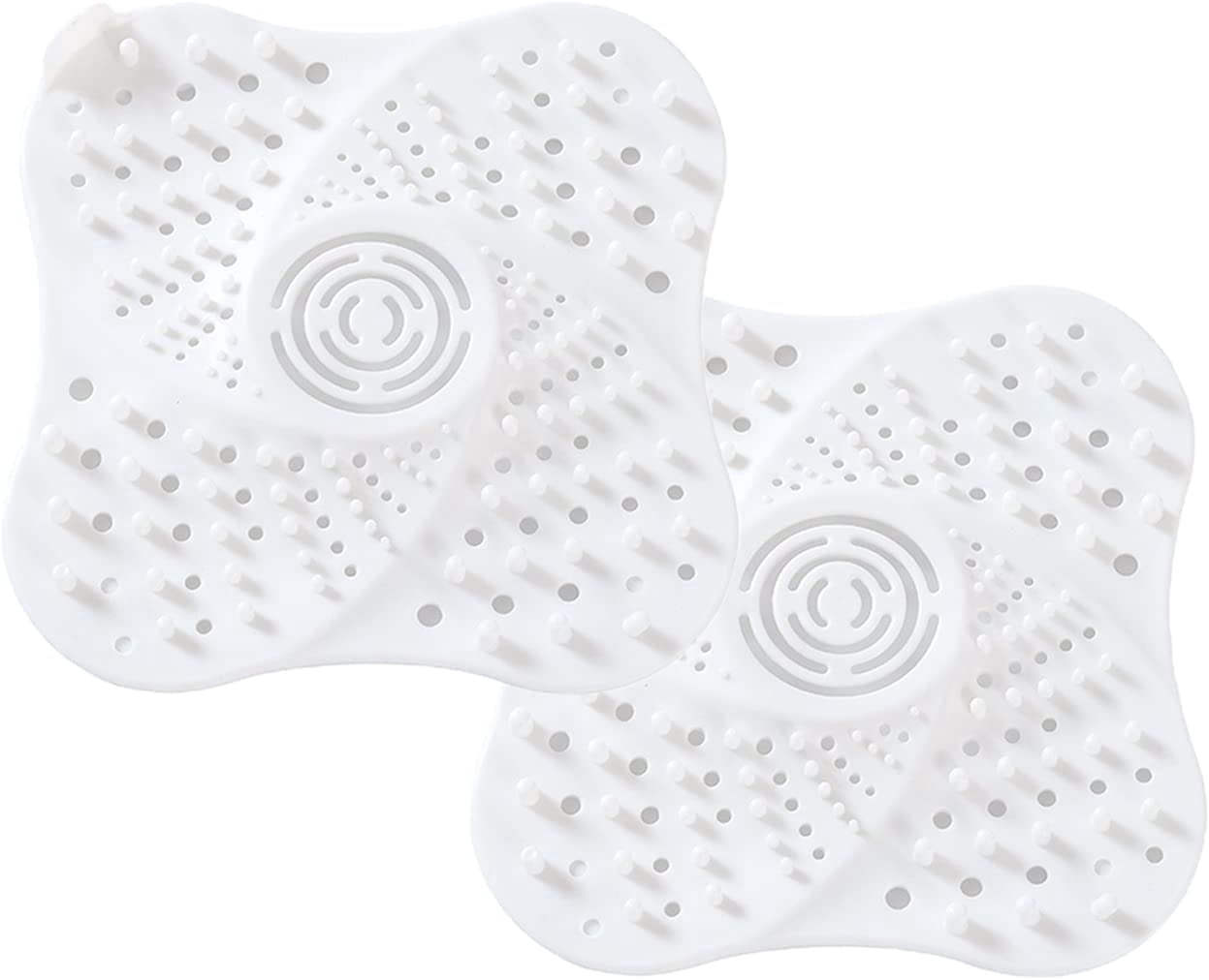 Reusable Drain Hair Catcher Cover w/ Suction Cups Durable Silicone ...