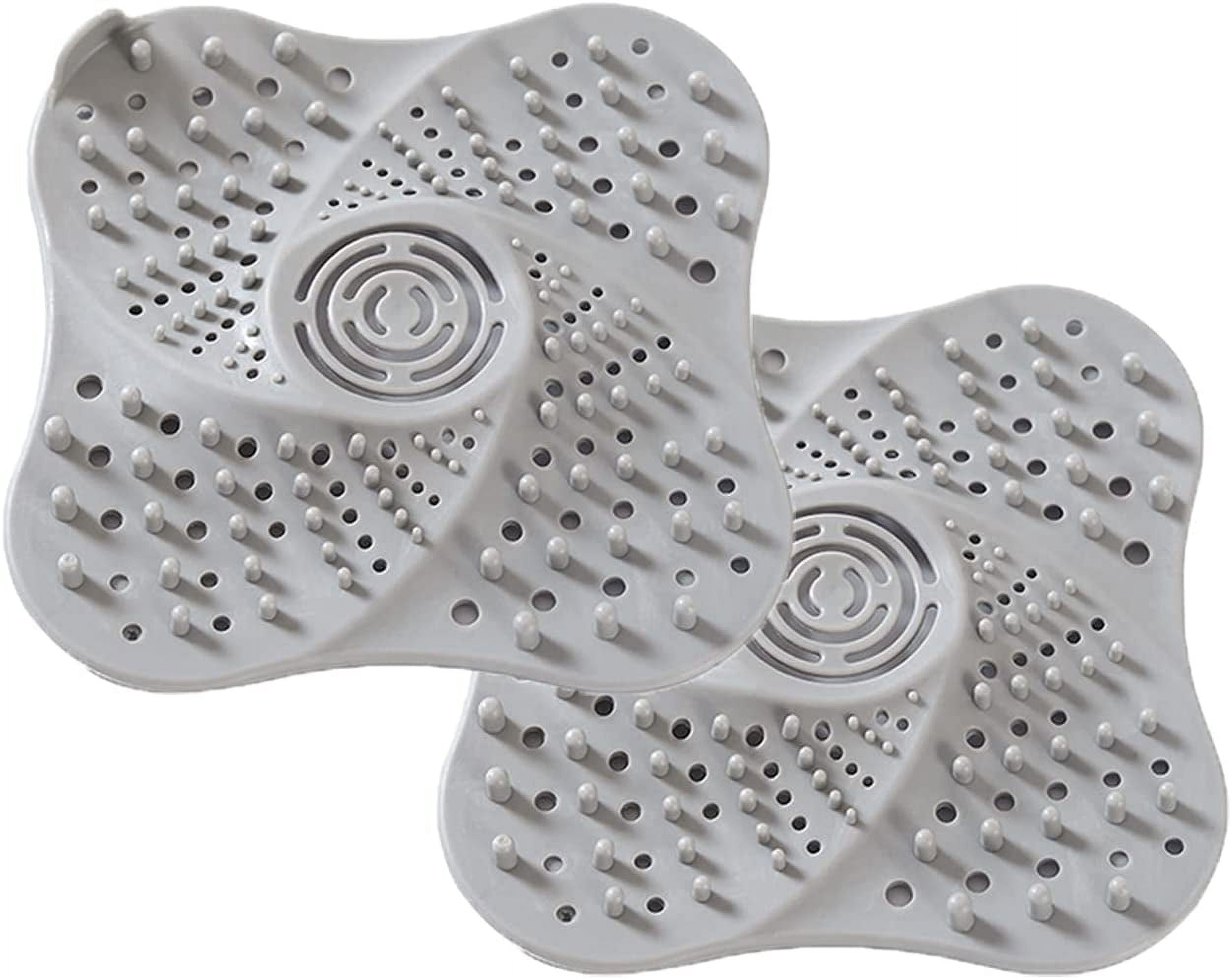 Reusable Drain Hair Catcher Cover w/Suction Cups Durable Silicone ...