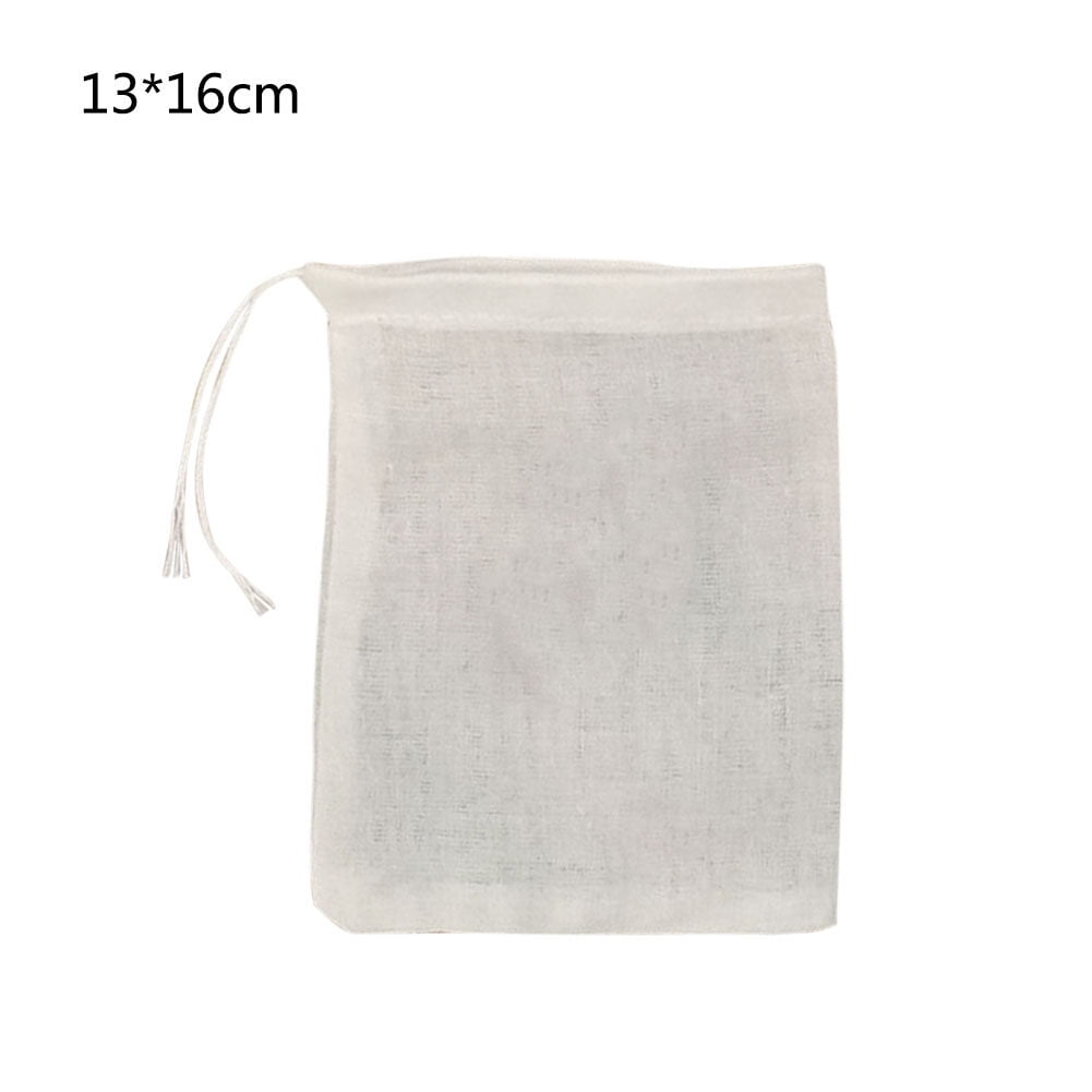 Reusable Drawstring Cotton Soup Bags Straining Herbs Bags Coffee Tea ...