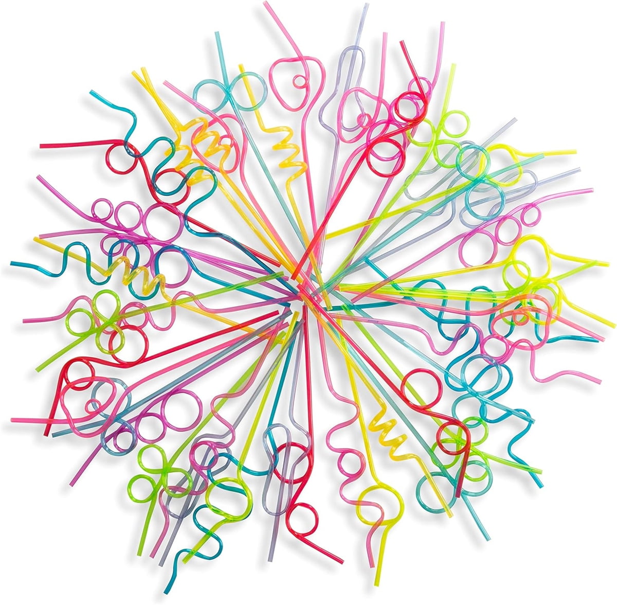 Reusable Drinking Crazy Straws - GIXUSIL Fun Drinking Straws Silly ...