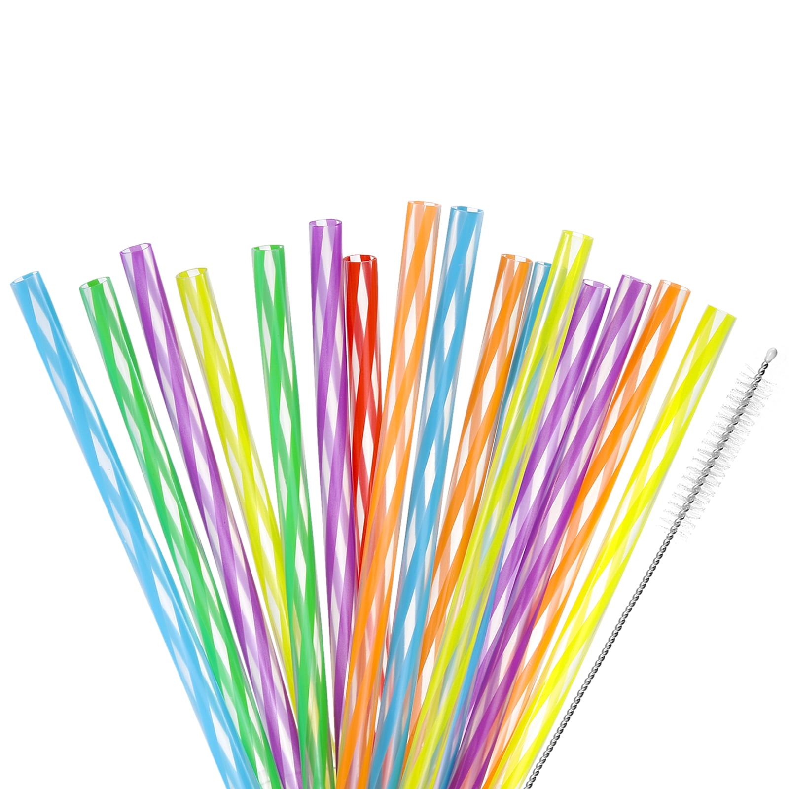 Reusable Drinking Straw, 48pcs 190mm/7.48" Colorful Printing Hard ...