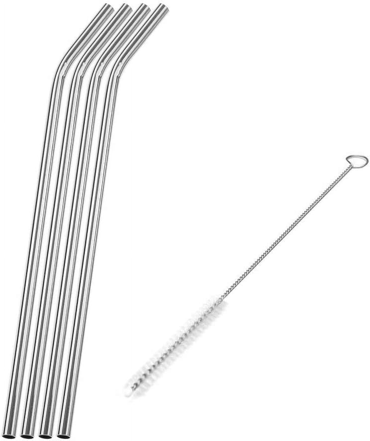 Reusable Drinking Straws Cleaner Brush Set Stainless Steel Metal Straws ...