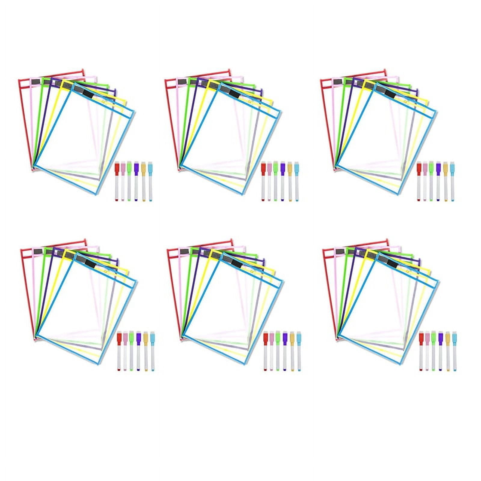 Reusable Dry Erase Pockets, 36 Pack Reusable Dry Erase Sleeves ...
