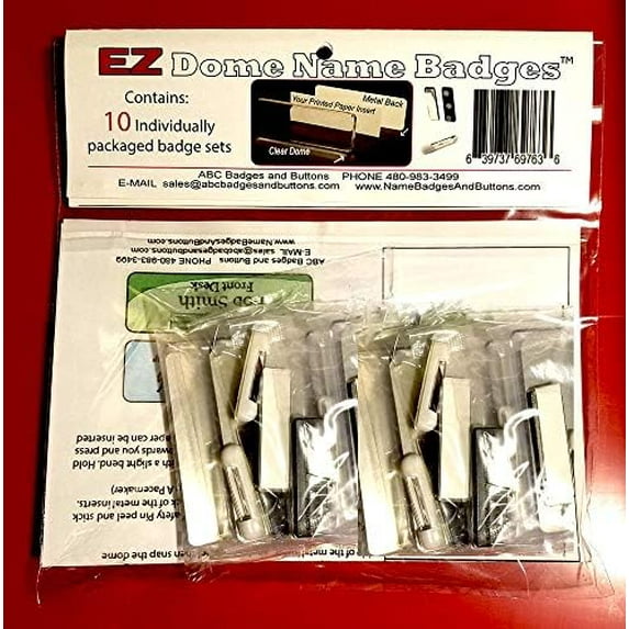 Reusable EZ Dome Name Badges 10 Pack Bulk 1x3inch - Walmart.com