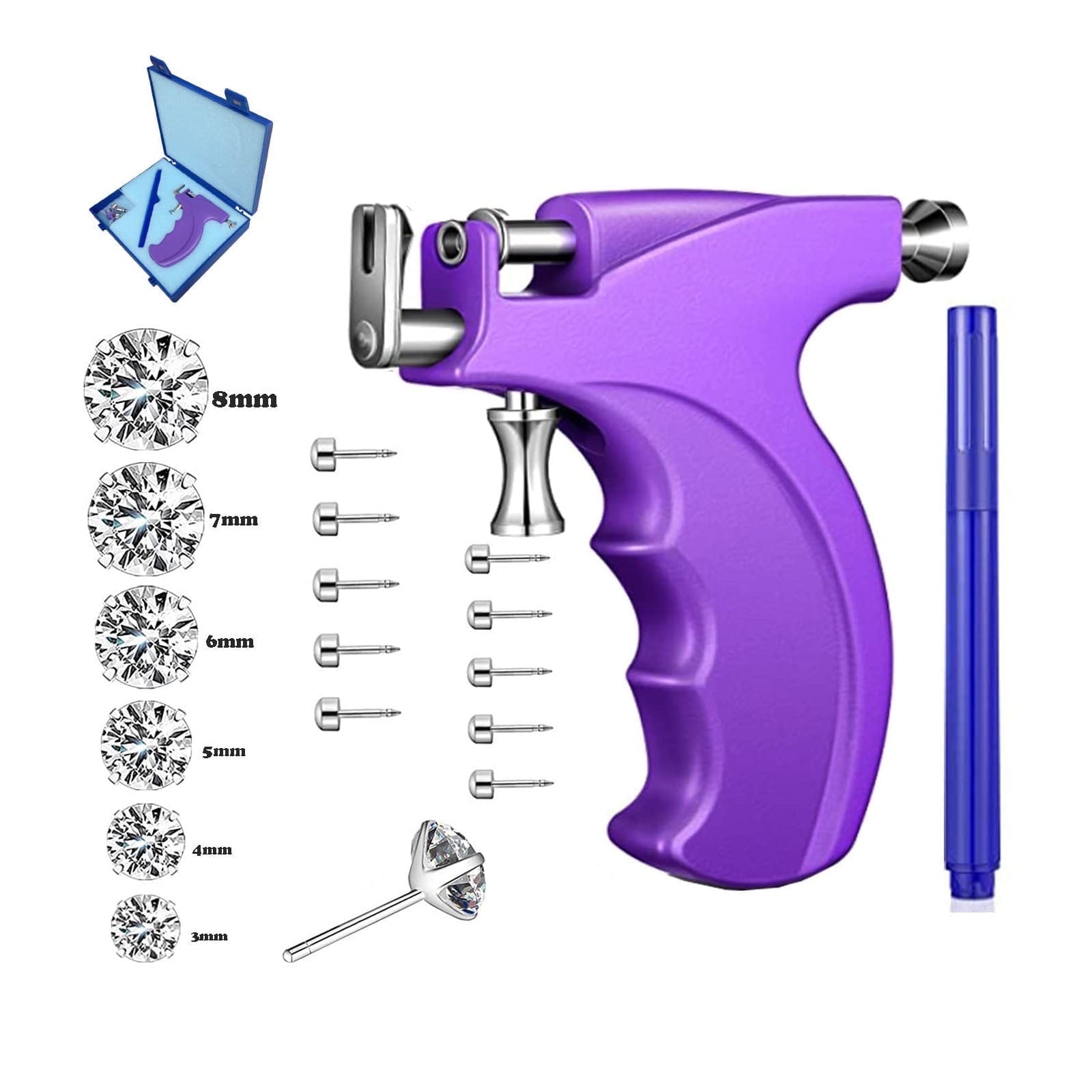 Reusable Ear Piercing Gun Kit Professional Body/Nose/Lip Piercing Set ...