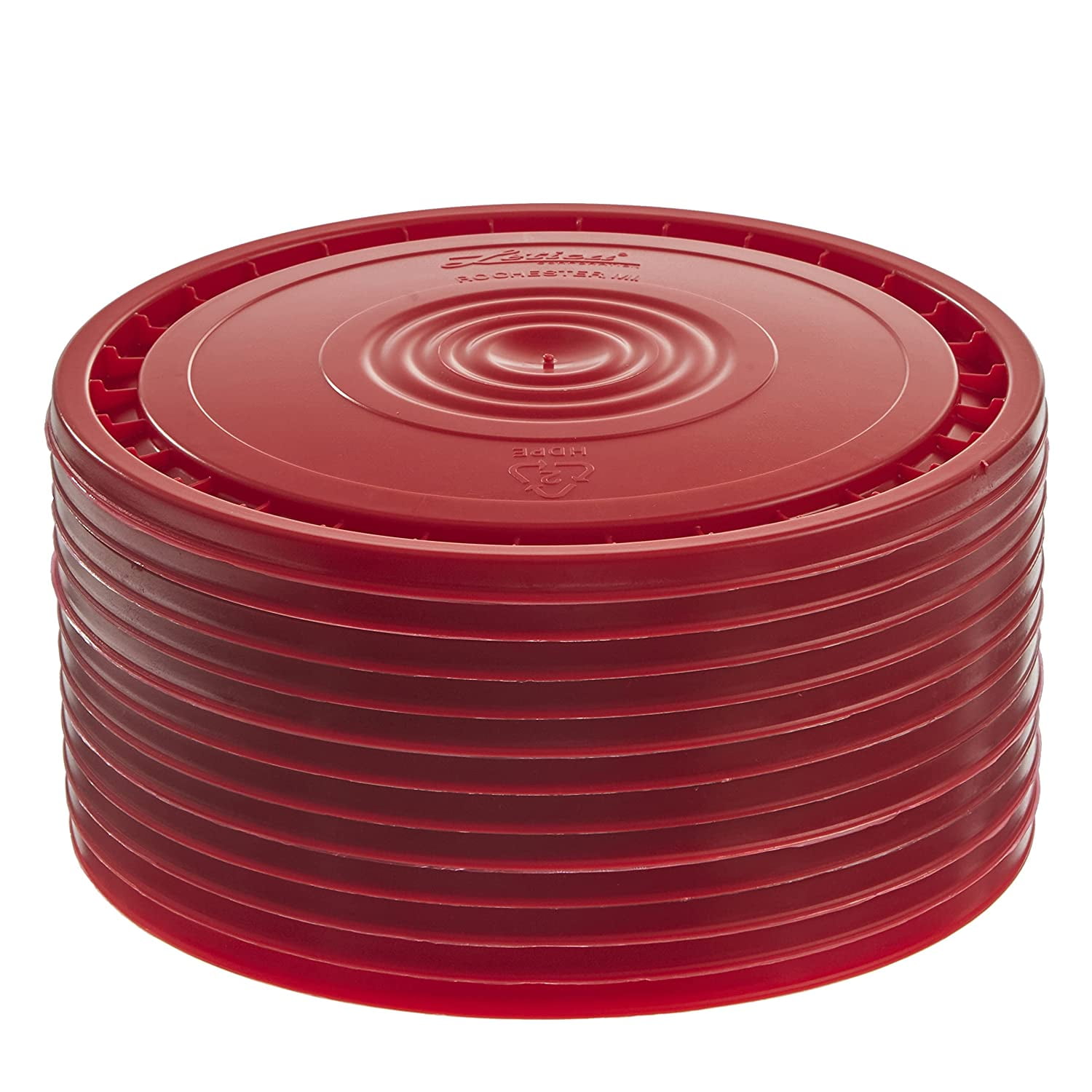 Reusable Easy Peel Lid for 3.5, 5, 6, 7 gal Buckets, HPDE, Red, 12 Pack ...