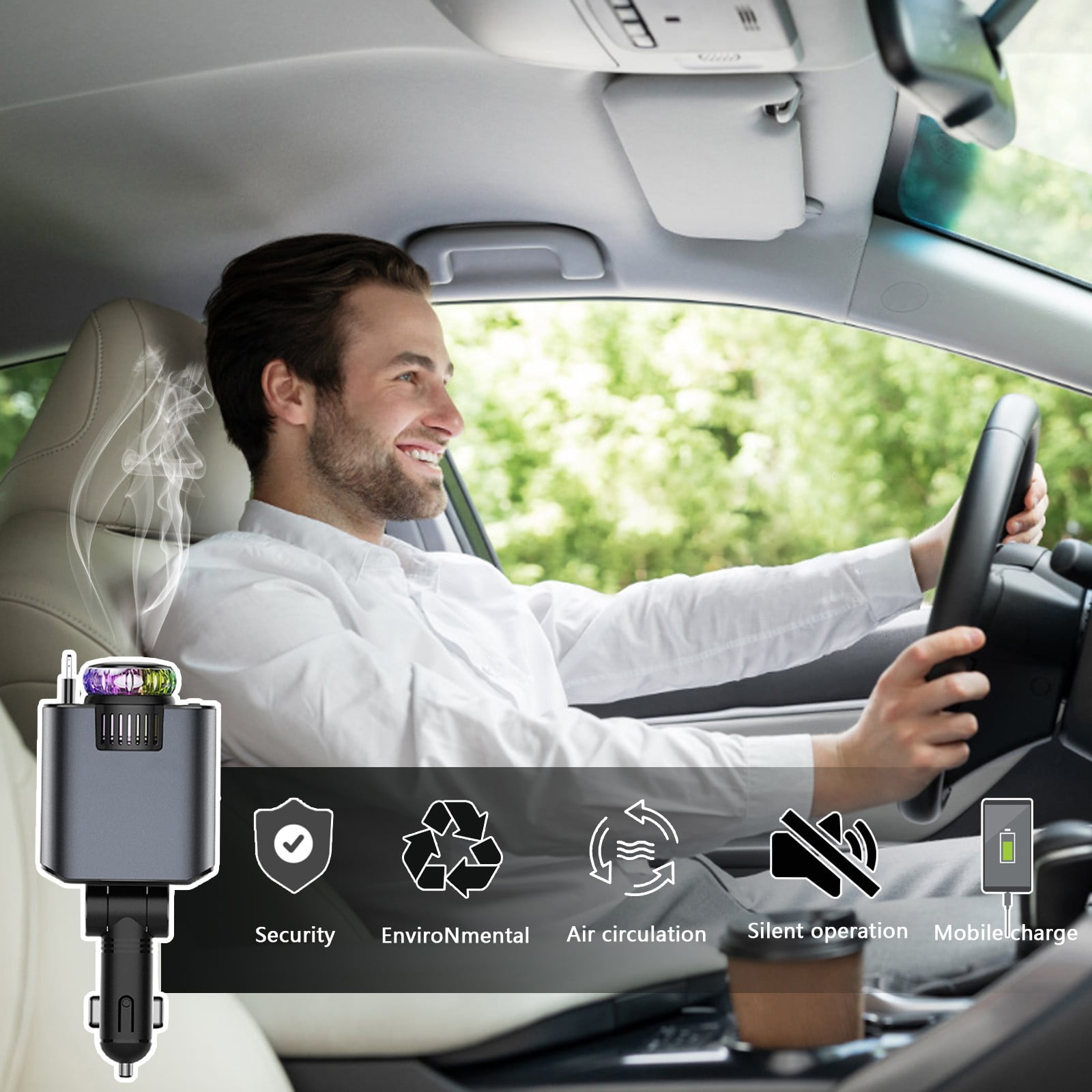 Reusable Essential Oil Car Air Freshener, Aromatherapy Scent Diffuser with Long-Lasting ...