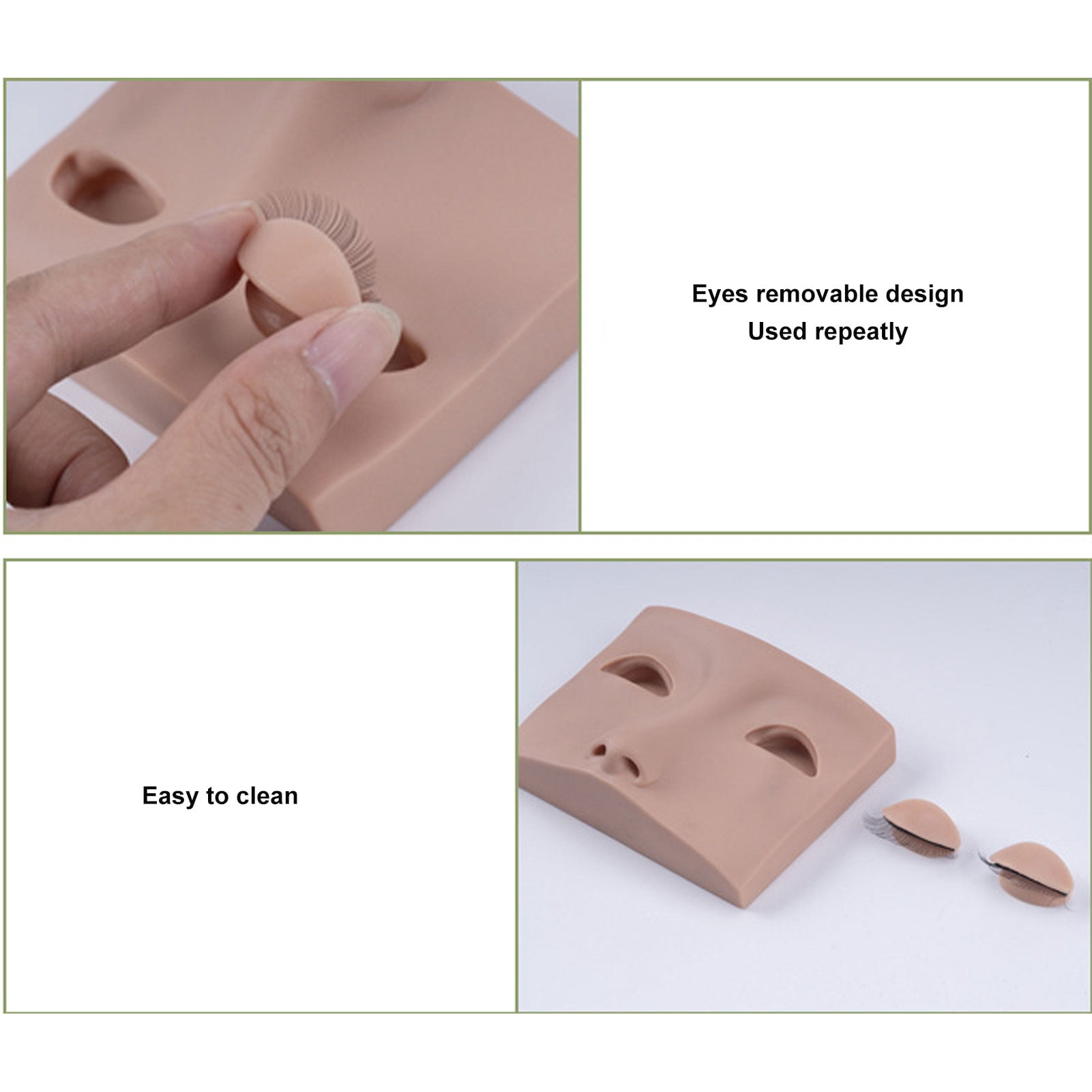 Reusable Eyelash Mannequin Head, Half Face Design W/ Replaceable Single ...