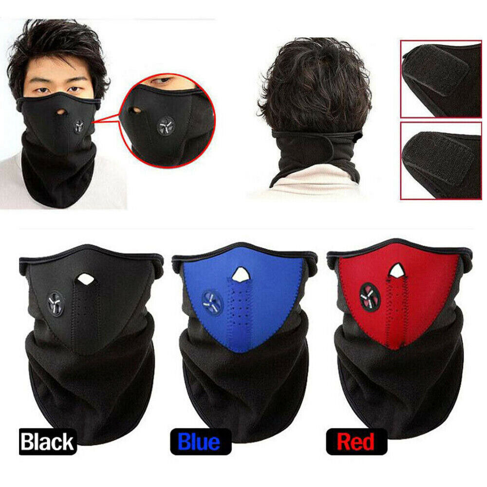 Reusable Face with Filter Valves Neoprene Fleece Warmer Neck Gaiter ...