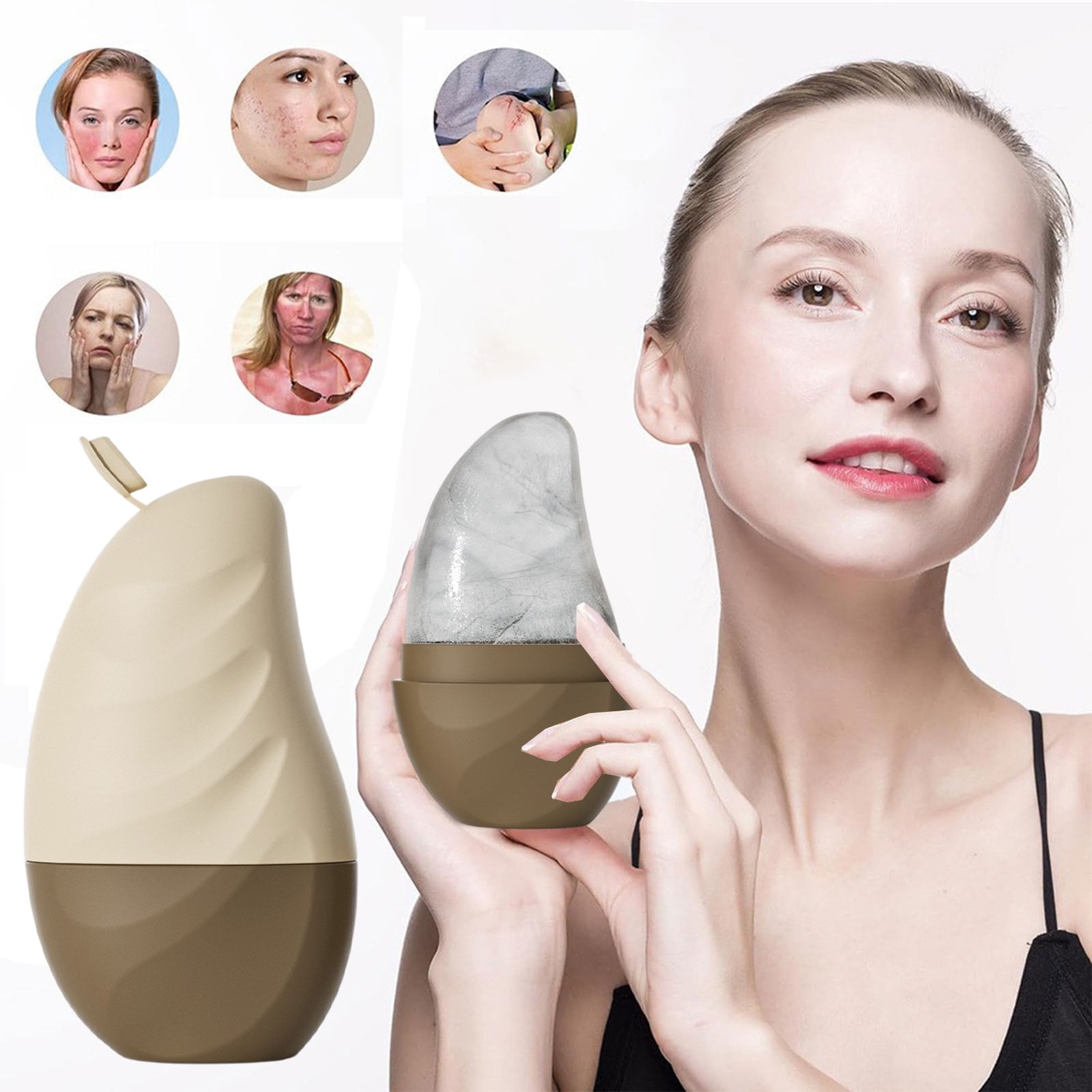 Reusable Facial Ice Roller Mold | Silicone Beauty Ice Compress Tool ...