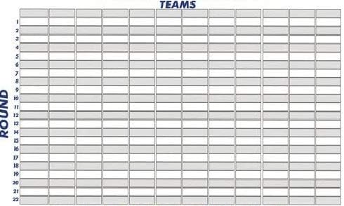 Reusable Fantasy Football Draft Board Chart Kit - Holds Up to 12 Teams ...