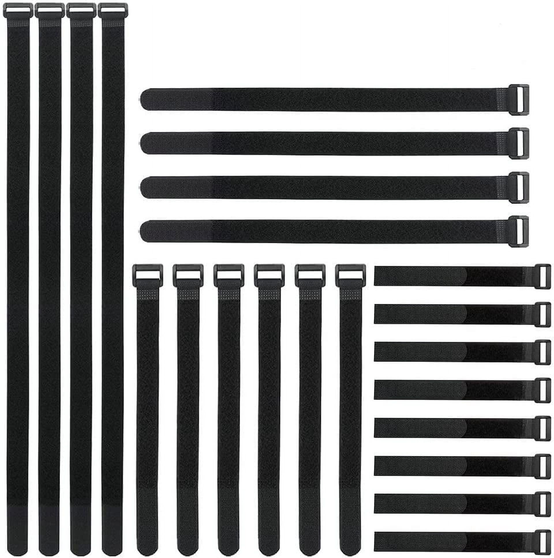 Reusable Fastening Cable Straps and Cable Ties Set 24 Pack(8"-12"-18 ...