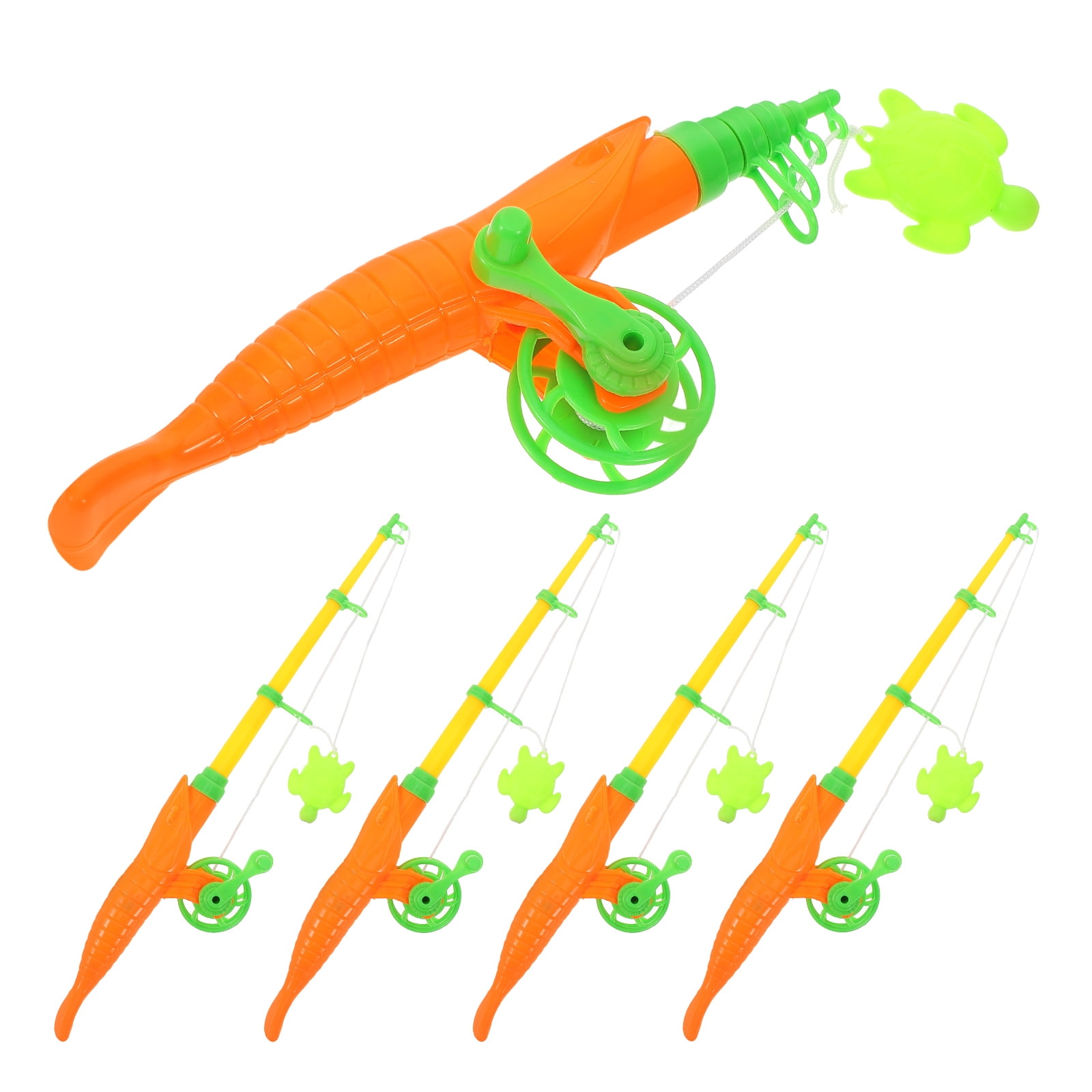 Reusable Fishing Rod Toy,5Pcs Kids Magnetic Plastic Fishing Rod Toys ...