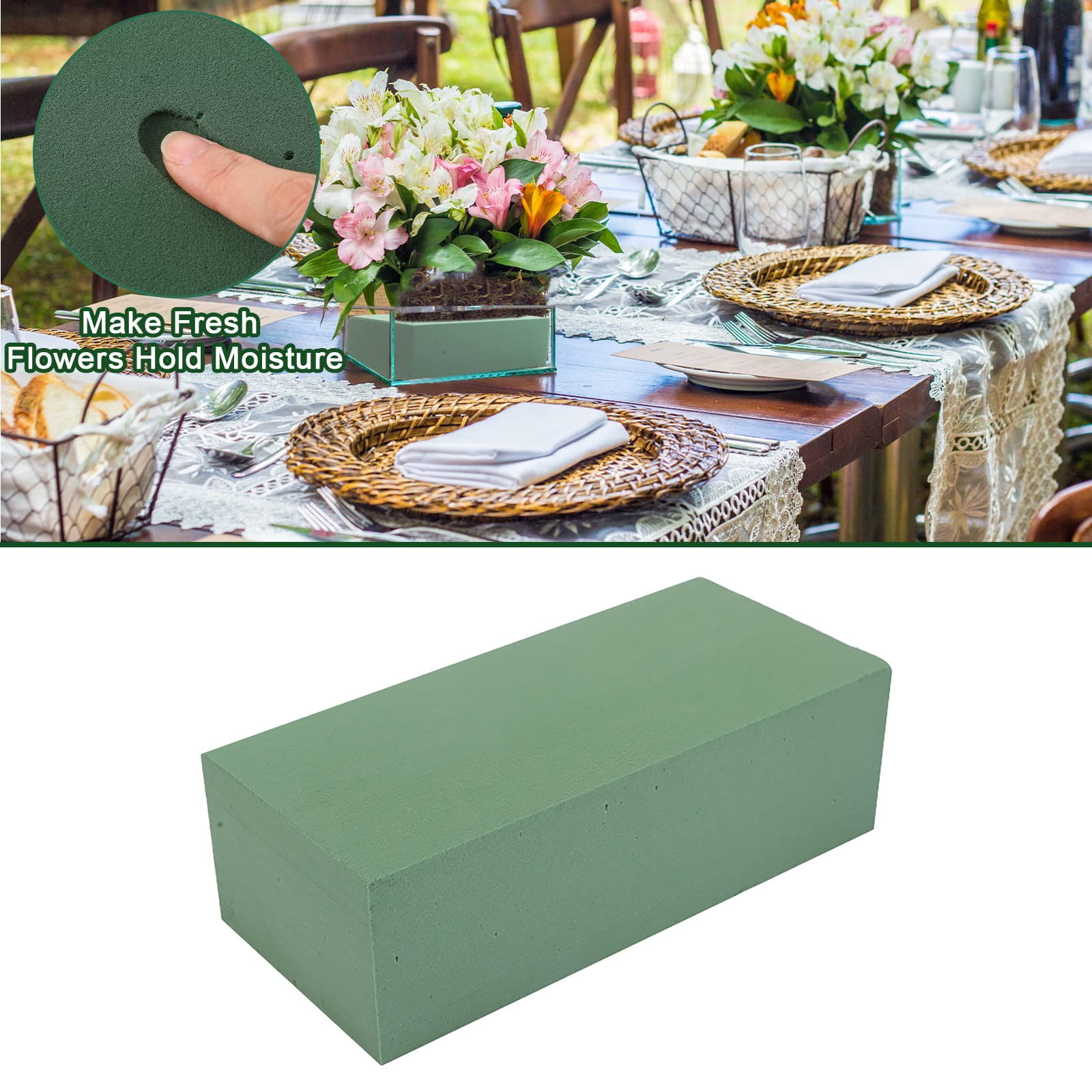 Reusable Floral Foam Brick - Wet & Dry Use for Fresh/Dried Flowers, UV ...