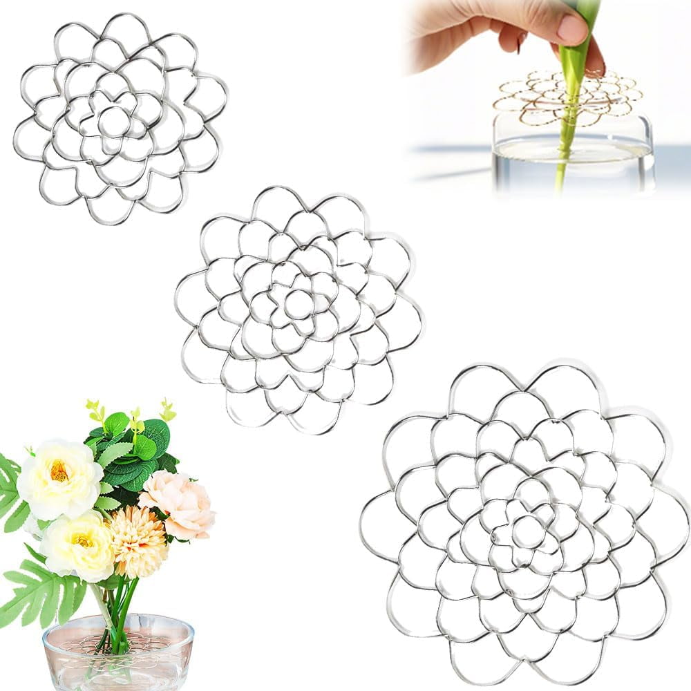 Reusable Floral Grid for Vase, 3 Size Stainless Steel Wire Flower ...