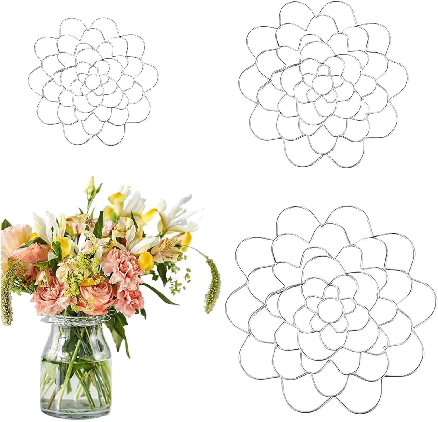 Reusable Floral Grid for Vase:Stainless Flower Arrangement Holder for ...
