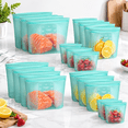 Reusable Food Bags 12 Pack Silicone Storstand Up Zip Lock Container ...