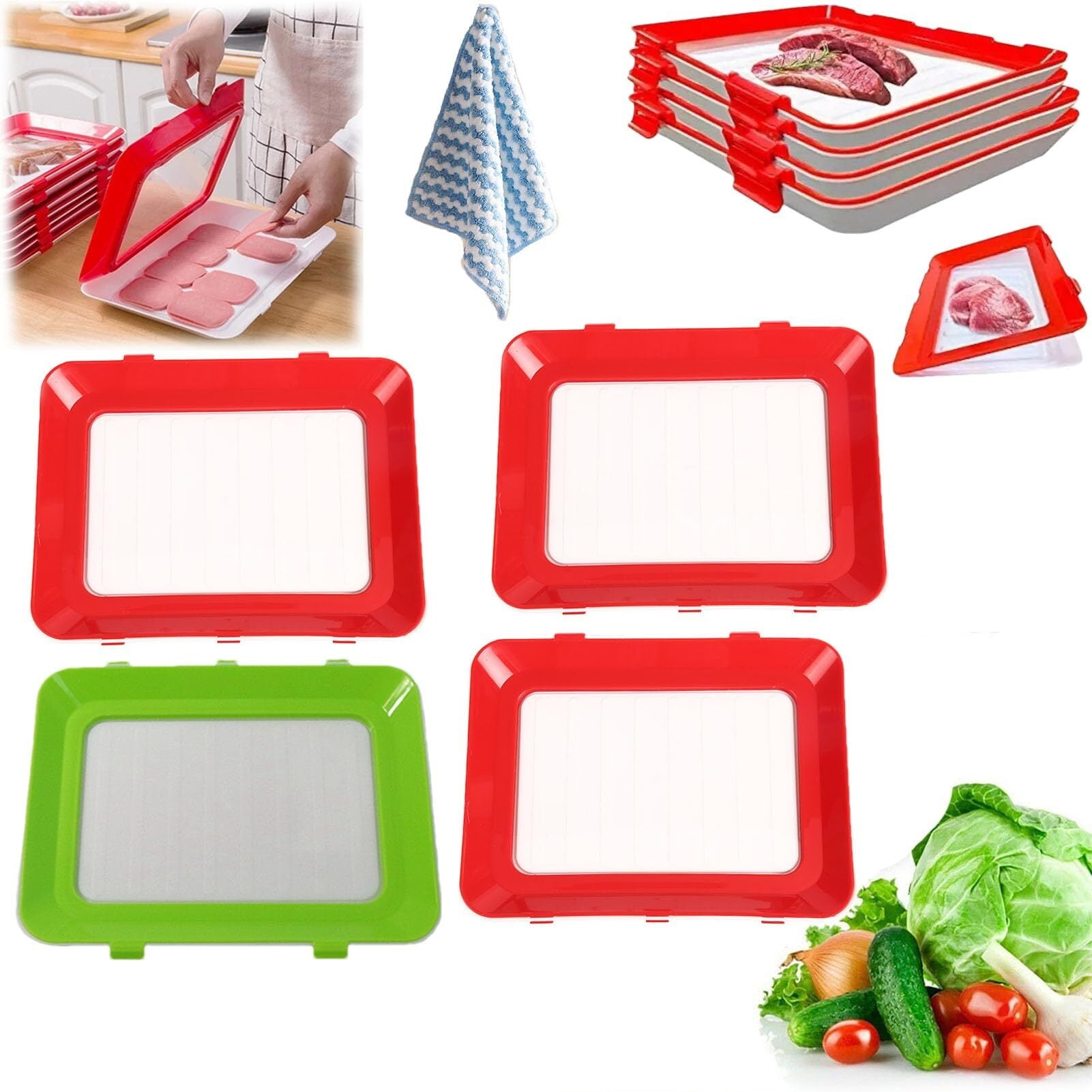 Reusable Food Preserving Tray, Food Preservation Tray, Stacking Food ...