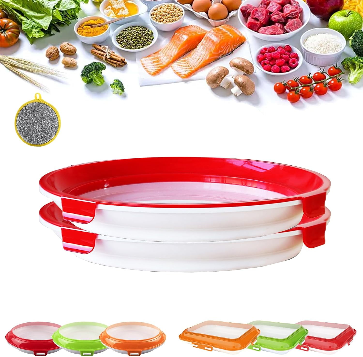 Reusable Food Preserving Tray, Stackable Food Preservation Tray, Foods ...