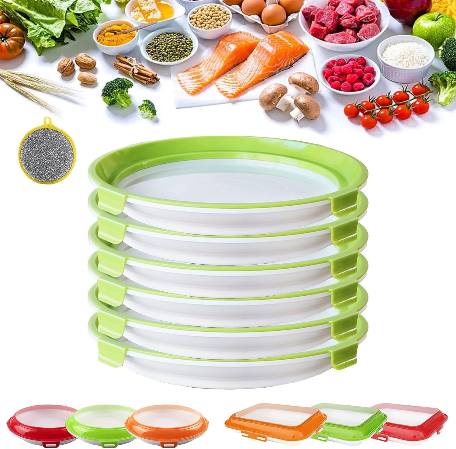 Reusable Food Preserving Tray, Stackable Food Preservation Tray, Foods ...