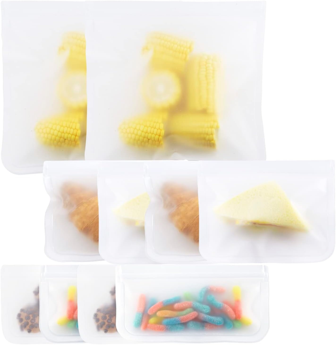 Reusable Food Storage Bags,10Pack Reusable Freezer Bags Assorted Sizes ...