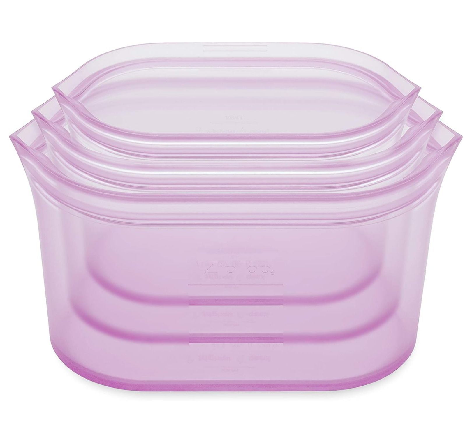 Reusable Food Storage Bags | 3 Dish Set [Lavender] | Silicone Meal Prep ...