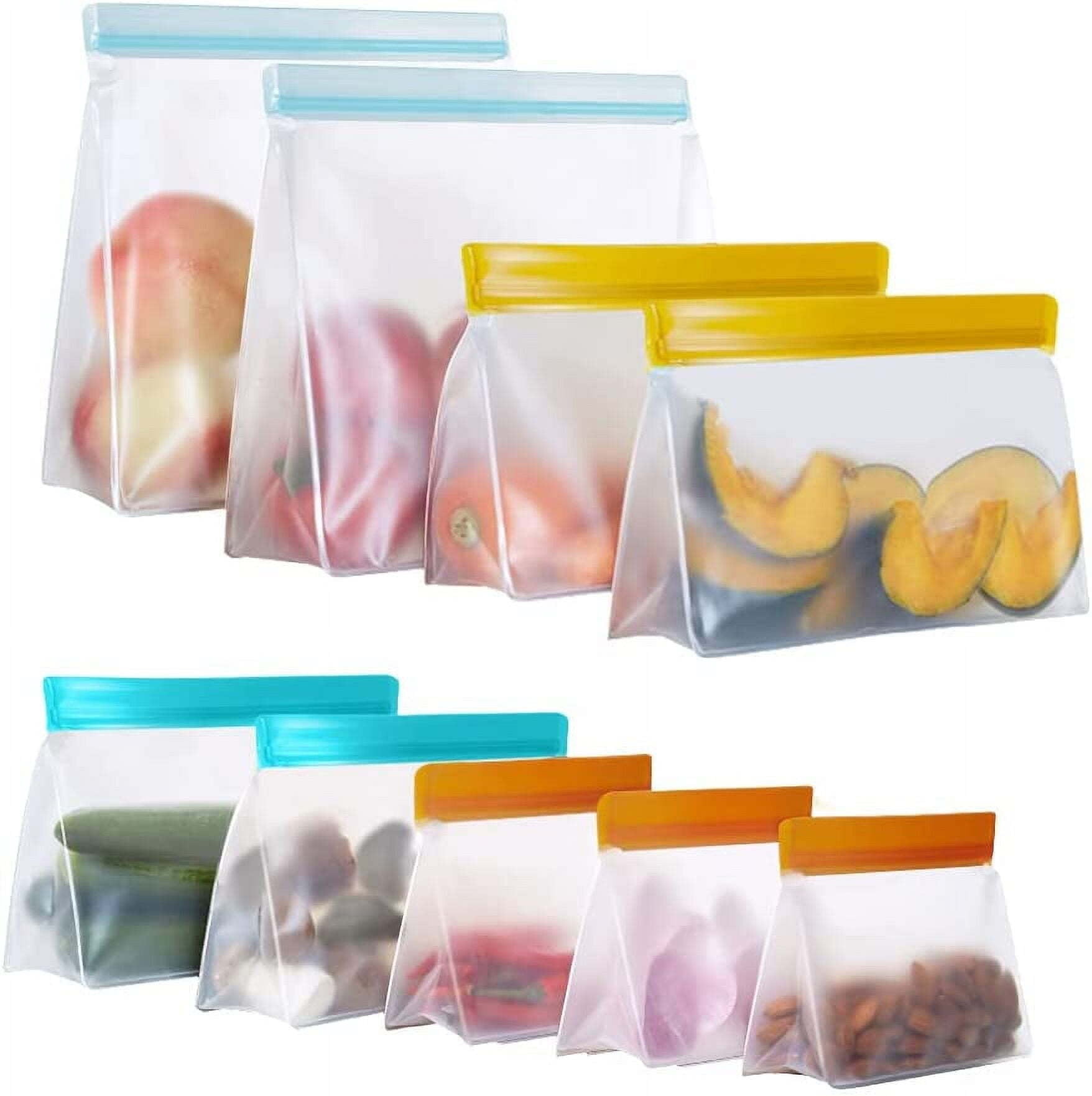 Reusable Food Storage Bags Stand Up, 9 Pack Reusable Freezer Bags ...