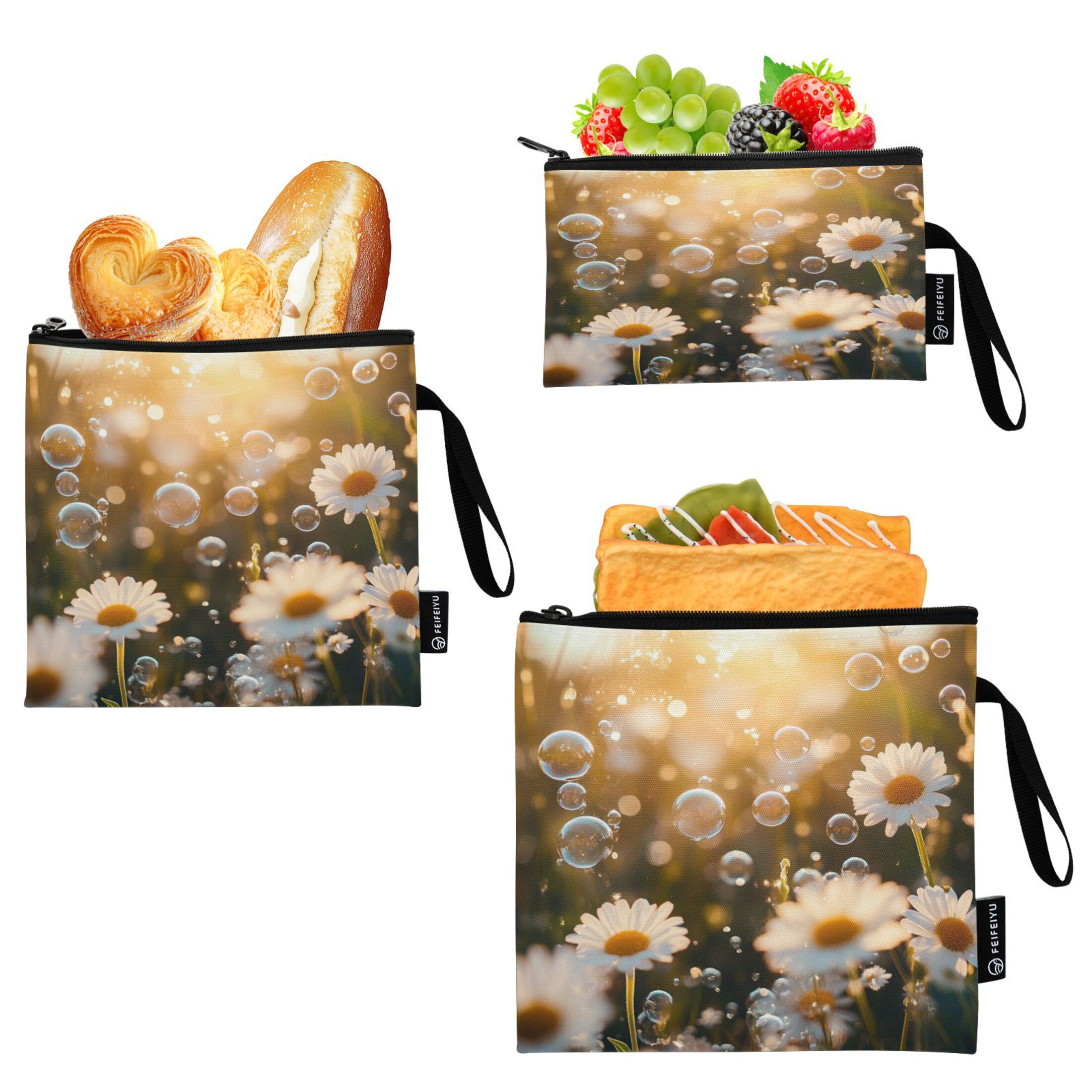 Reusable Food Storage Bags with Eco-Friendly EVA Lining Lunch Bag for ...