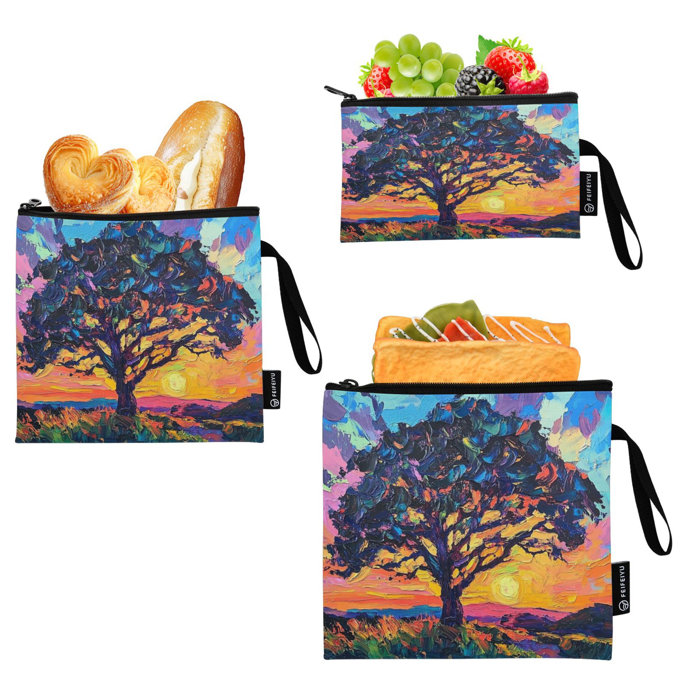 Reusable Food Storage Bags with Eco-Friendly EVA Lining Lunch Bag for ...