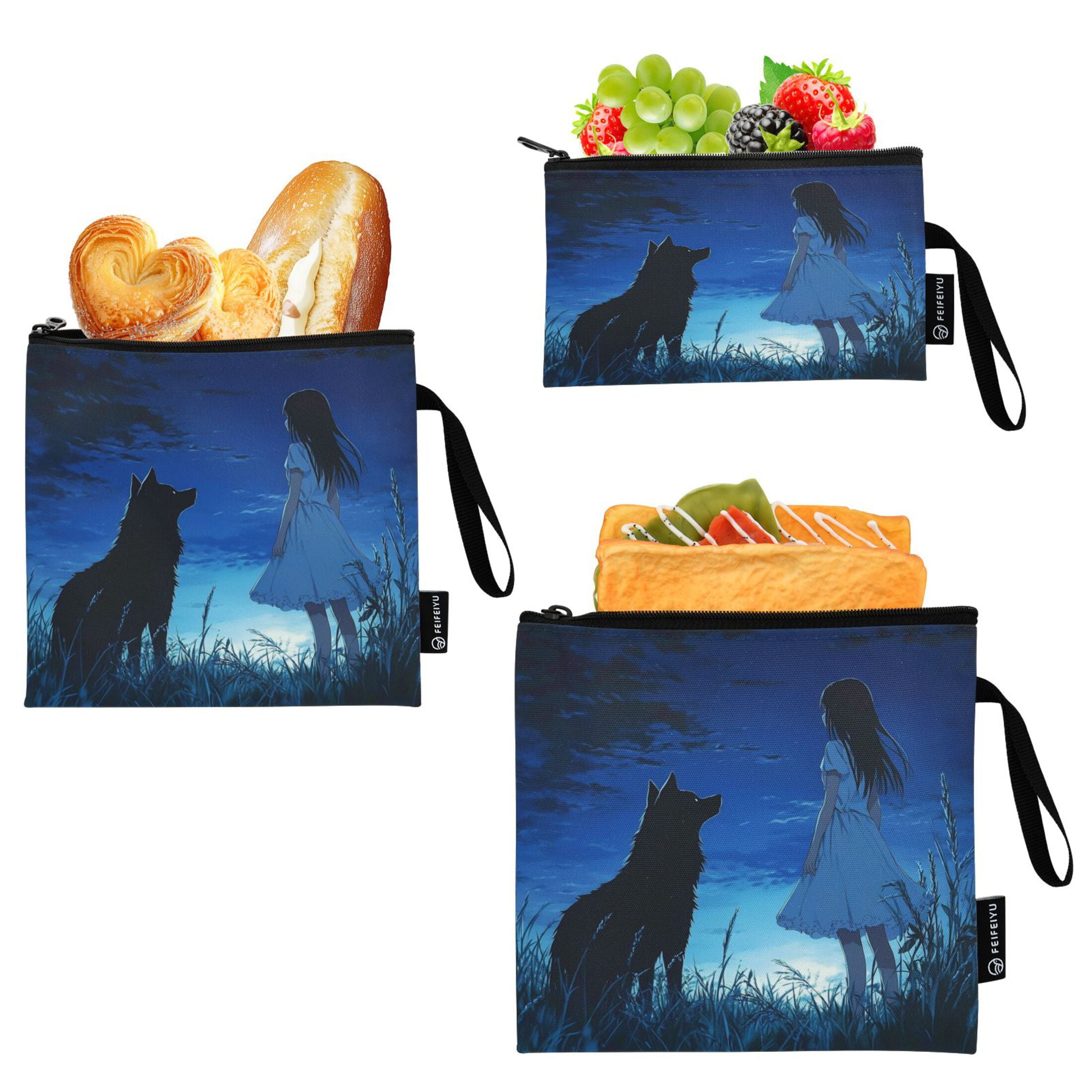 Reusable Food Storage Bags with Eco-Friendly EVA Lining Lunch Bag for Lunch, Travel ...