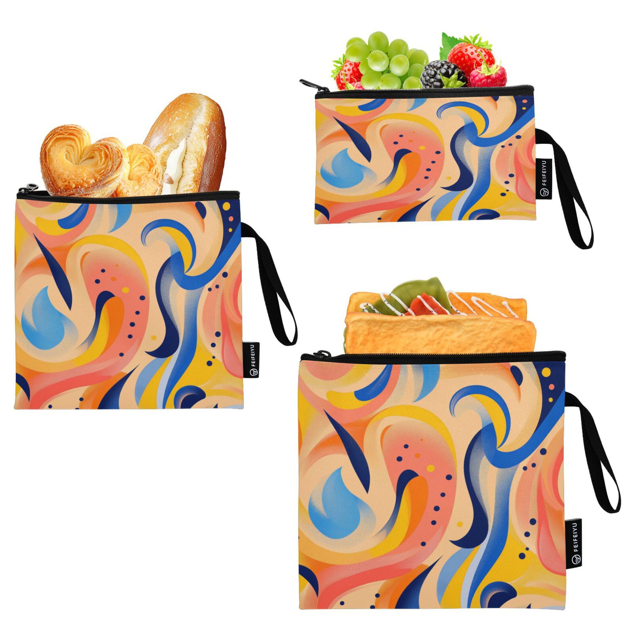 Reusable Food Storage Bags with Eco-Friendly EVA Lining Lunch Bag for ...