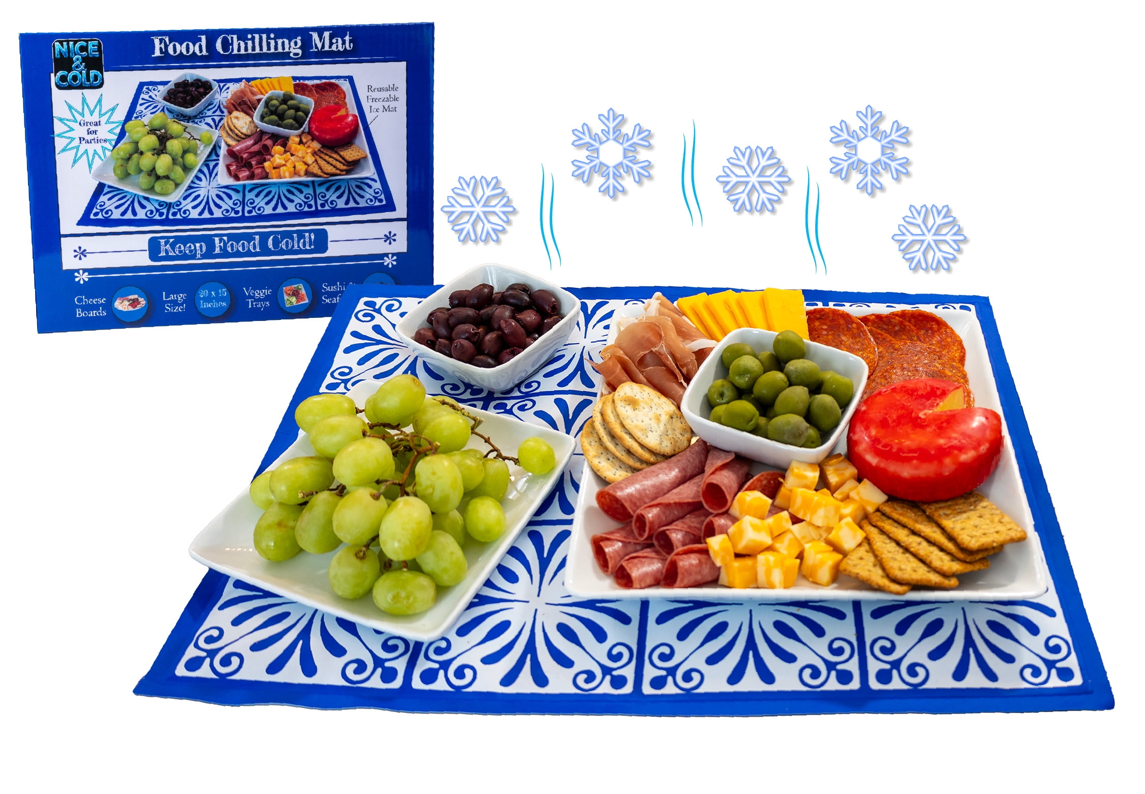 Reusable Freezable Ice Mat for Keeping Food Trays, Cheese Boards, Deli ...