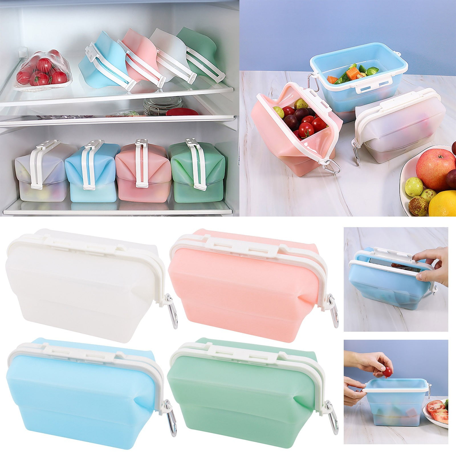 Reusable Freezer Stand Up Bags, Bpa Free Peve Reusable Food Bags ...