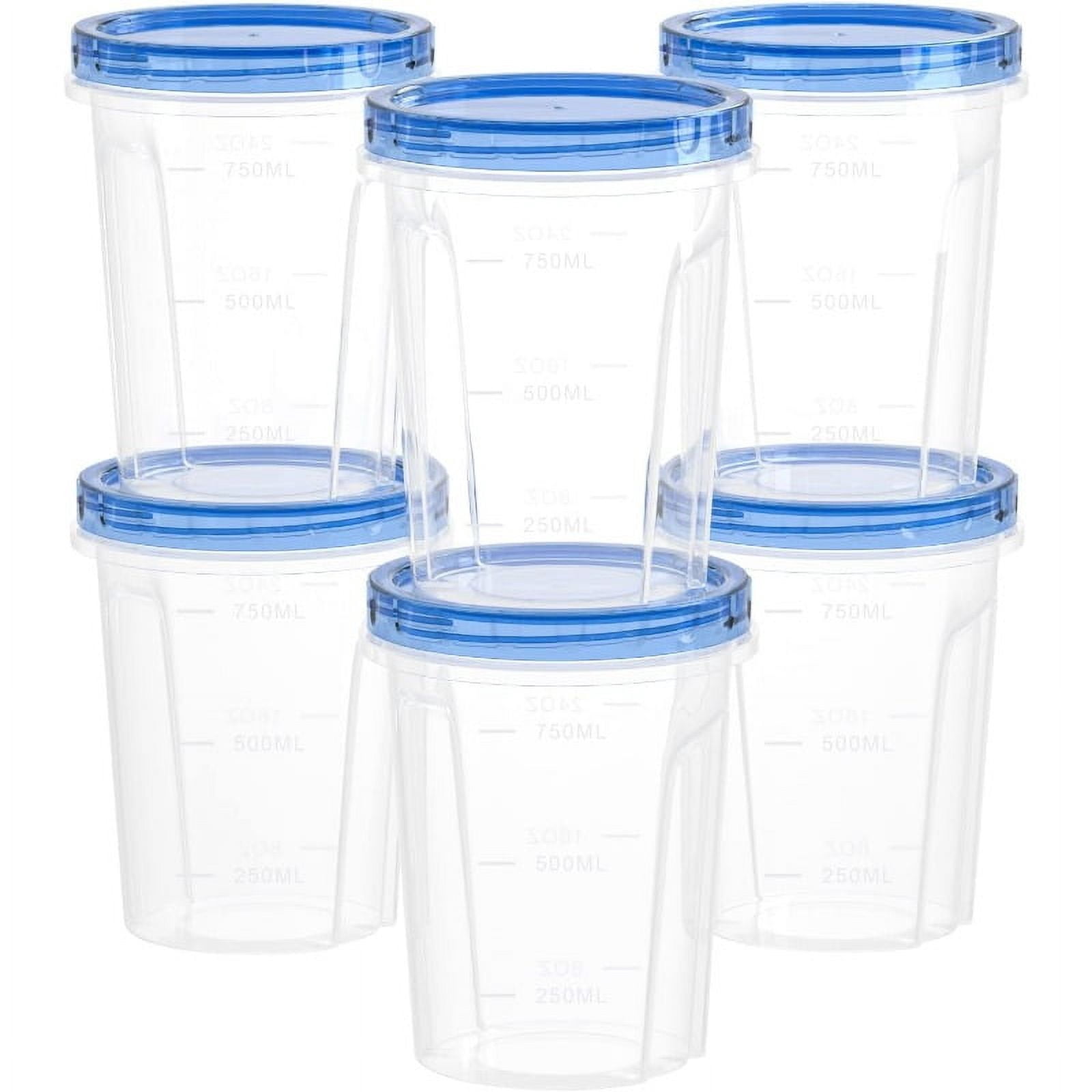Reusable Freezer Storage Container Sets with Airtight Twist Top Lid ...