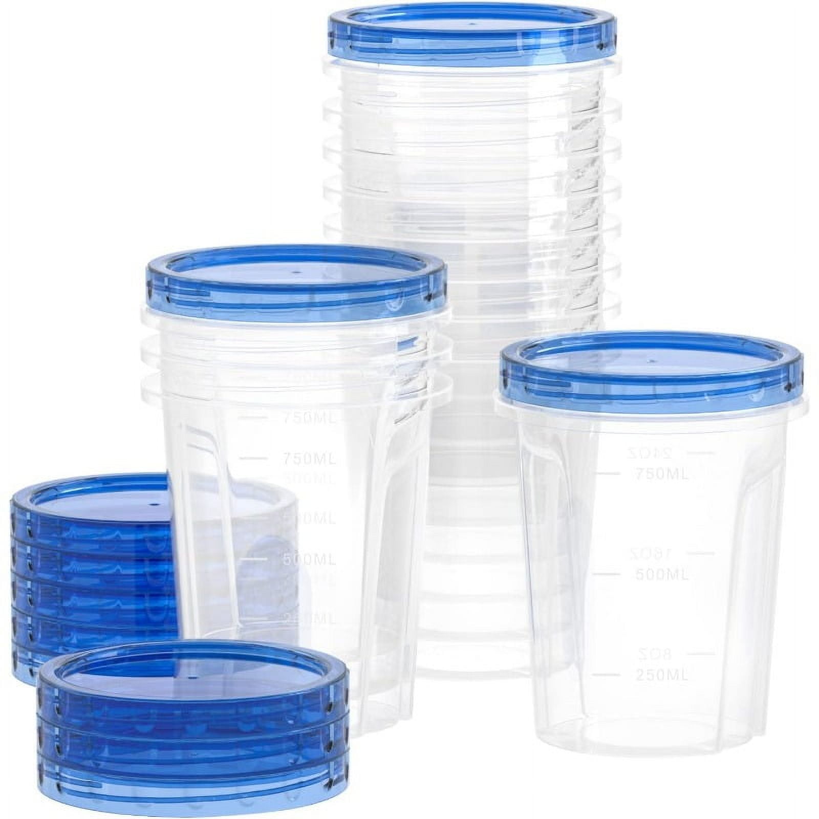Reusable Freezer Storage Container Sets with Airtight Twist Top Lid ...